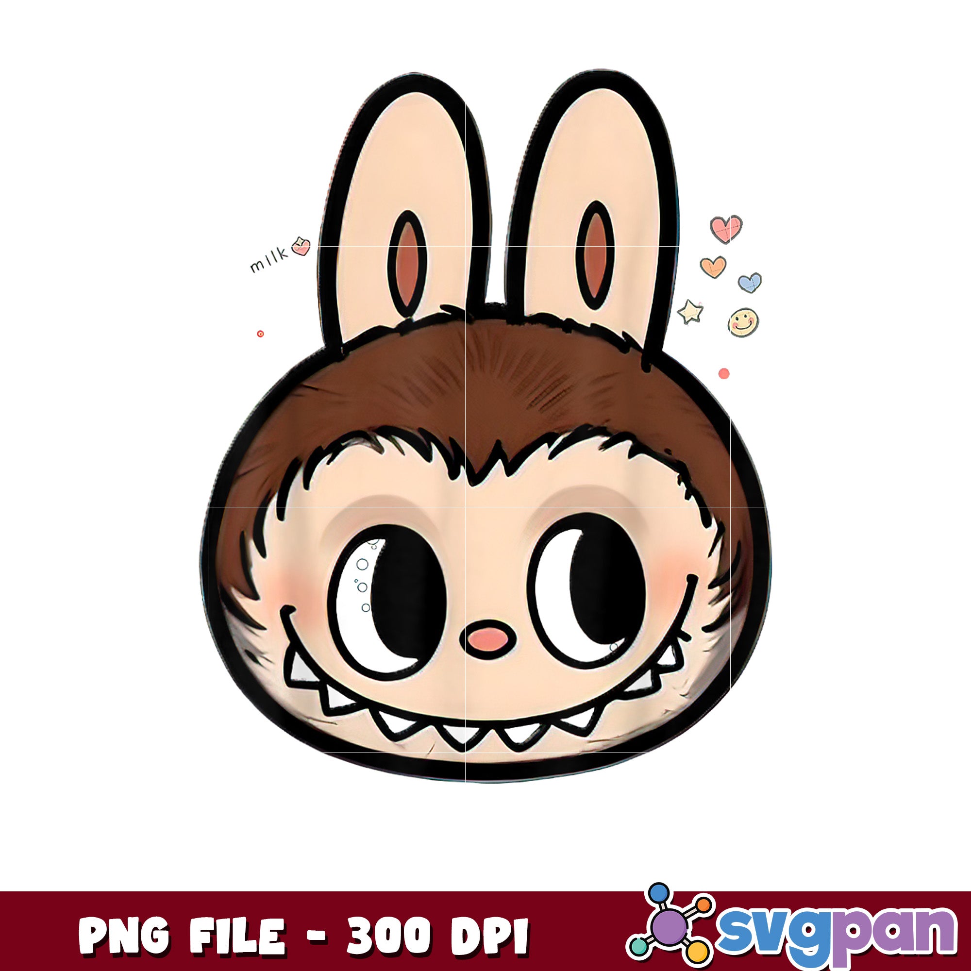 Cute Bunny Face PNG 300 DPI Download – svgpan