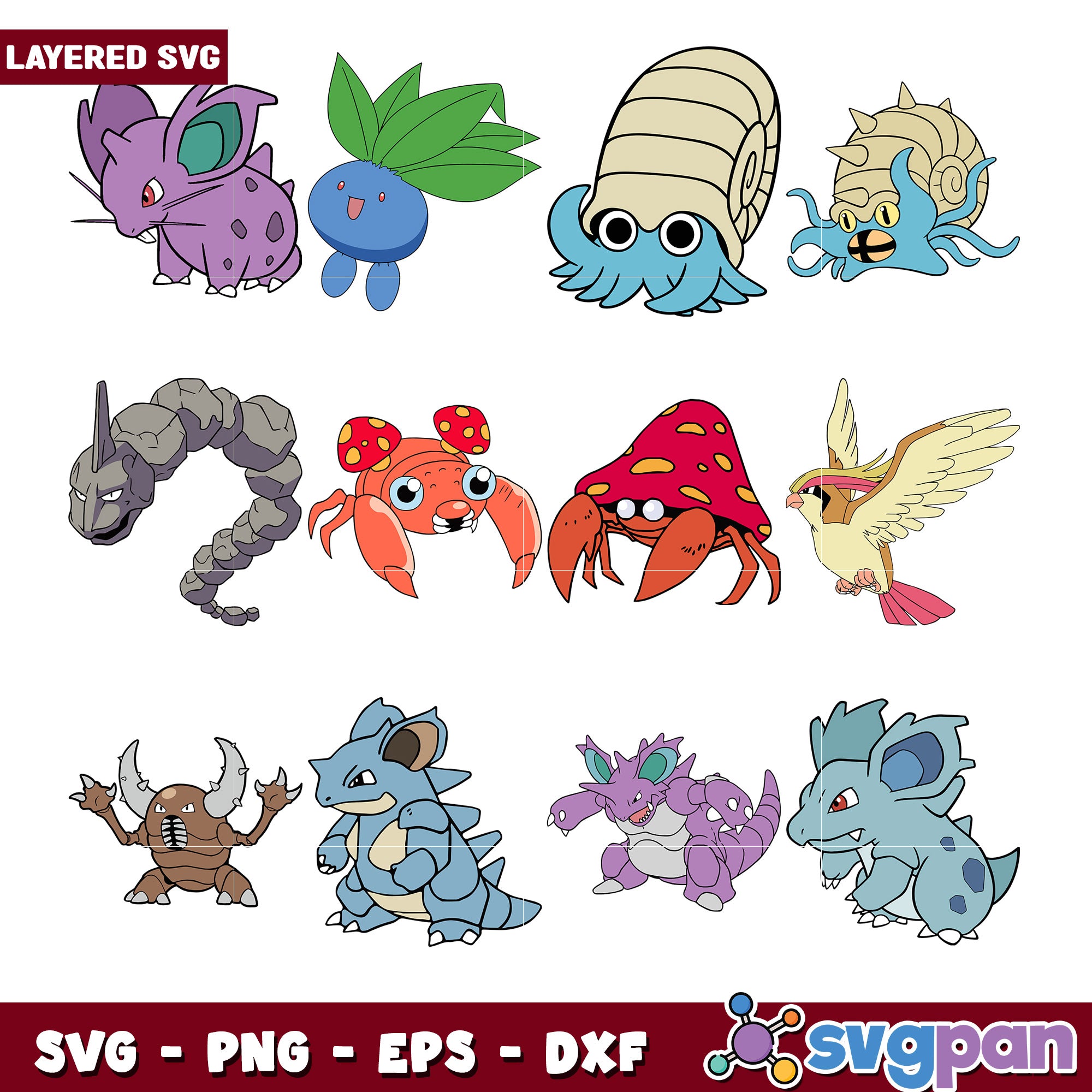 Cute Layered SVG Bundle of Popular Animal Characters – svgpan