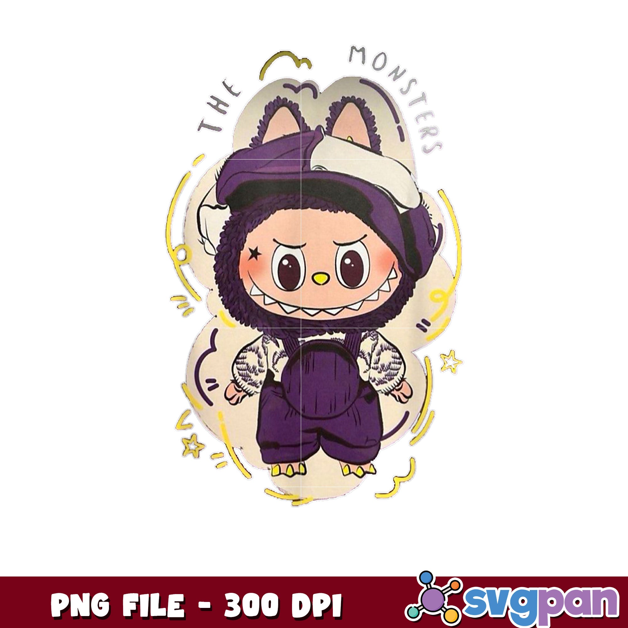 Cute Monster PNG Clipart 300 DPI – svgpan