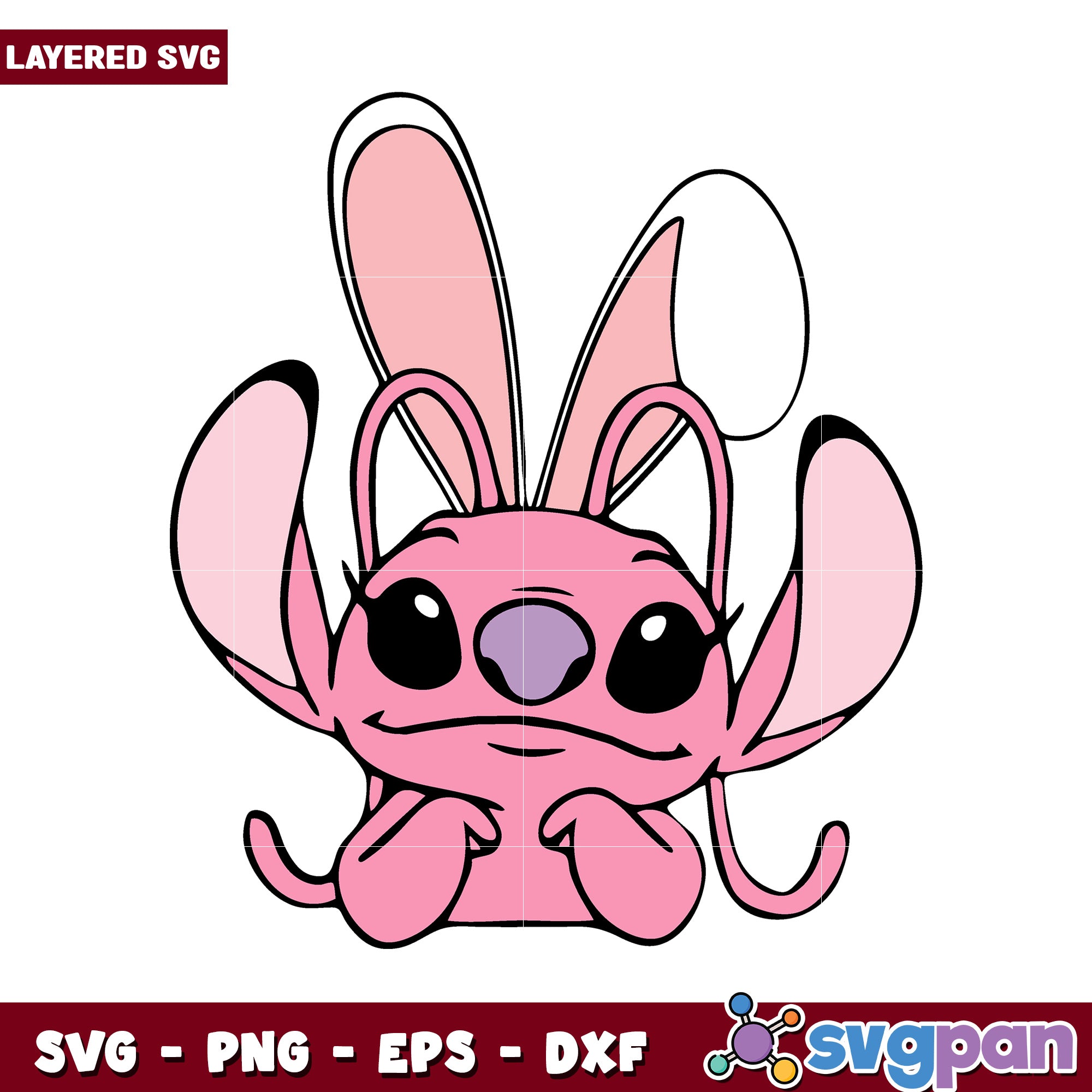 Cute Pink Bunny SVG Design, Ideal for Crafts and Projects – svgpan