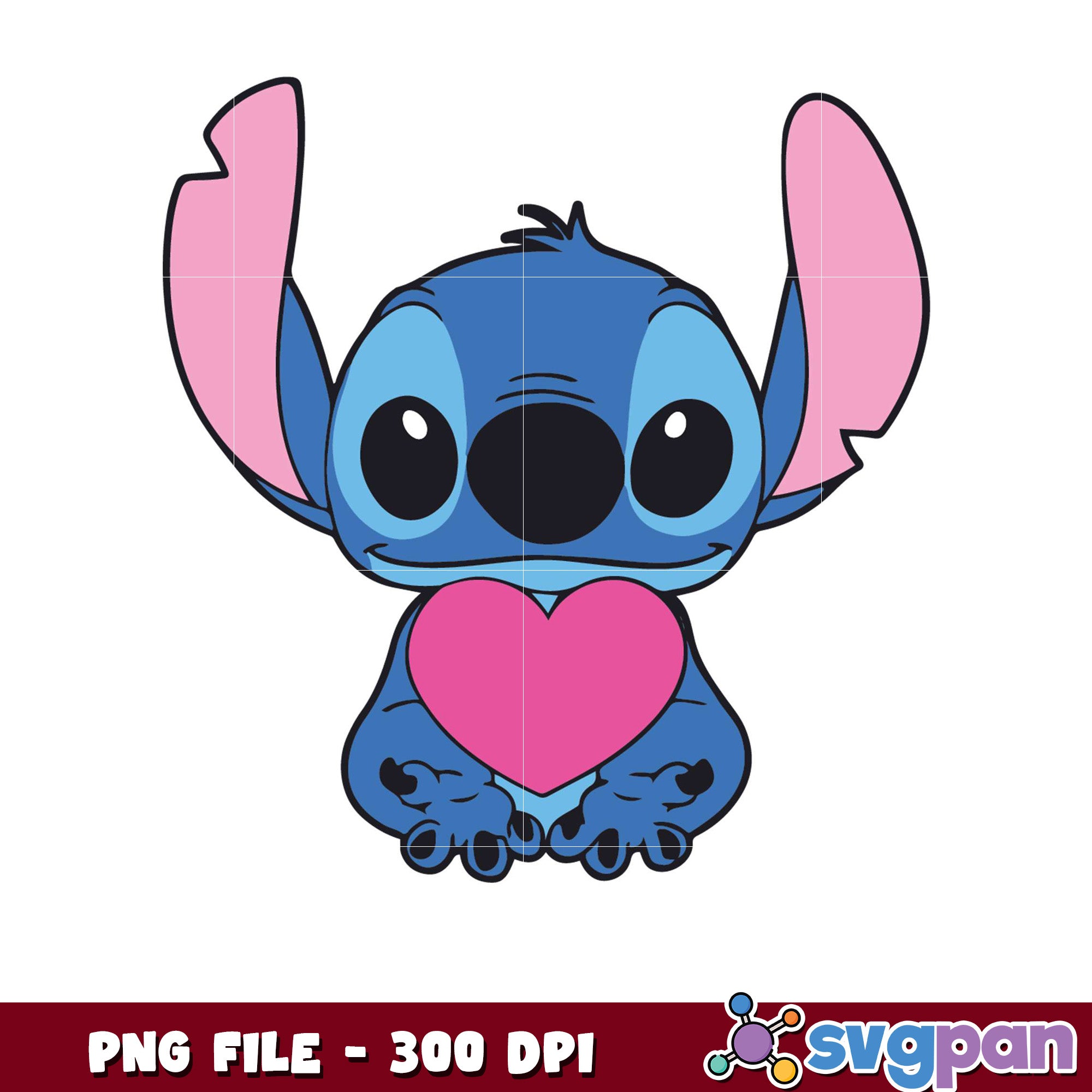 Cute Stitch Character Holding Heart PNG File, Quality Design – svgpan