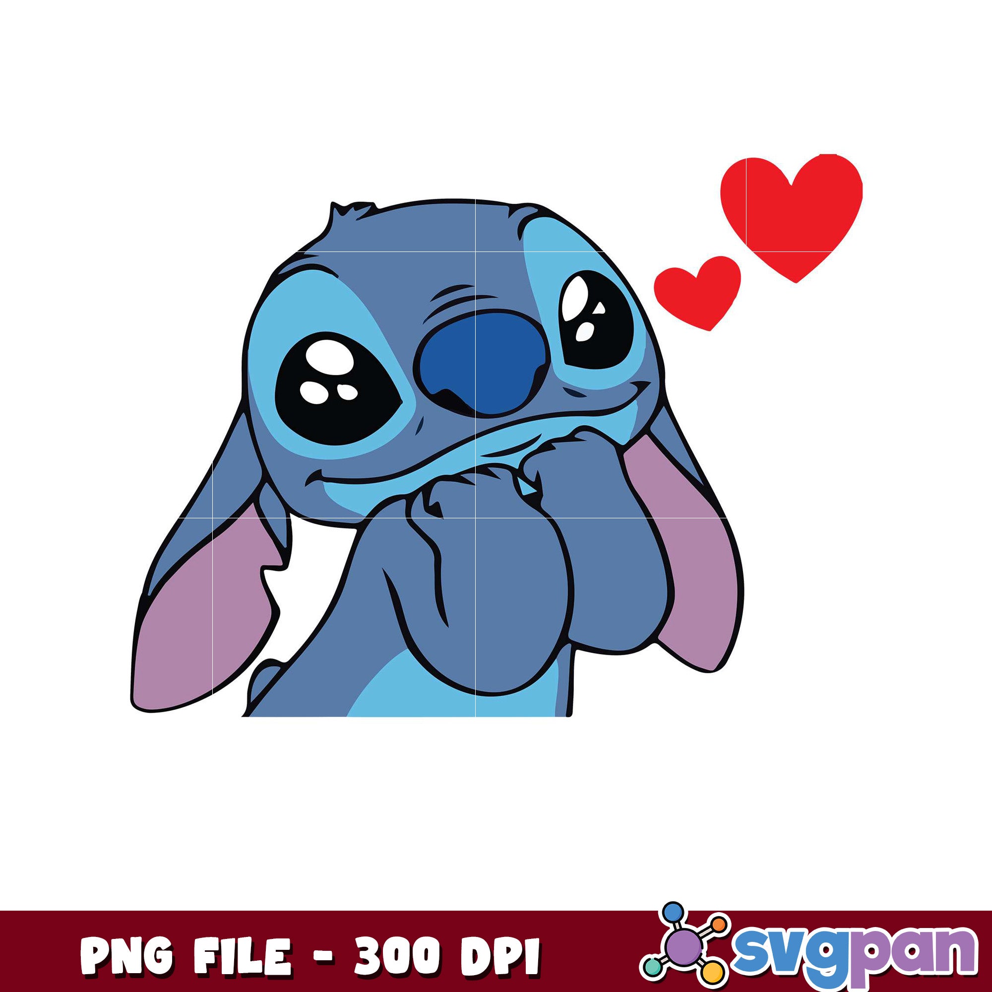 Cute blue character with hearts, perfect for any design – svgpan