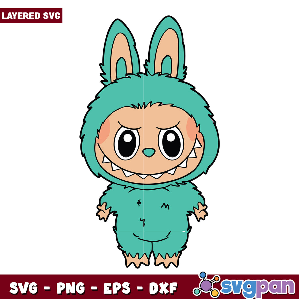 Cute green labubu svg, labubu popmart svg, labubu toys svg – svgpan