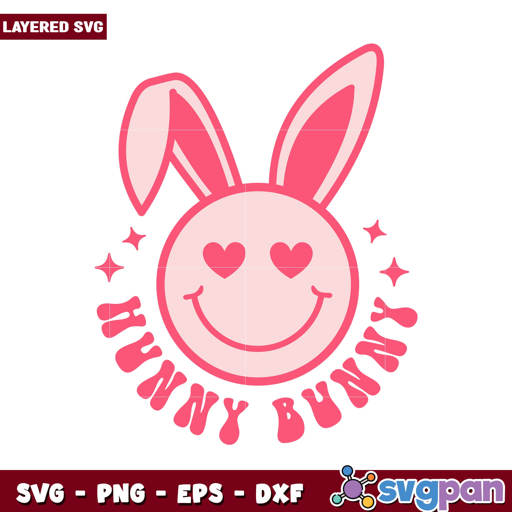Cute pink bunny design for Easter, perfect for crafts and decor – svgpan