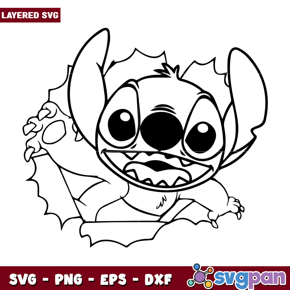 Cute stitch say hi svg, cute stitch svg, lilo and stitch movie png – svgpan