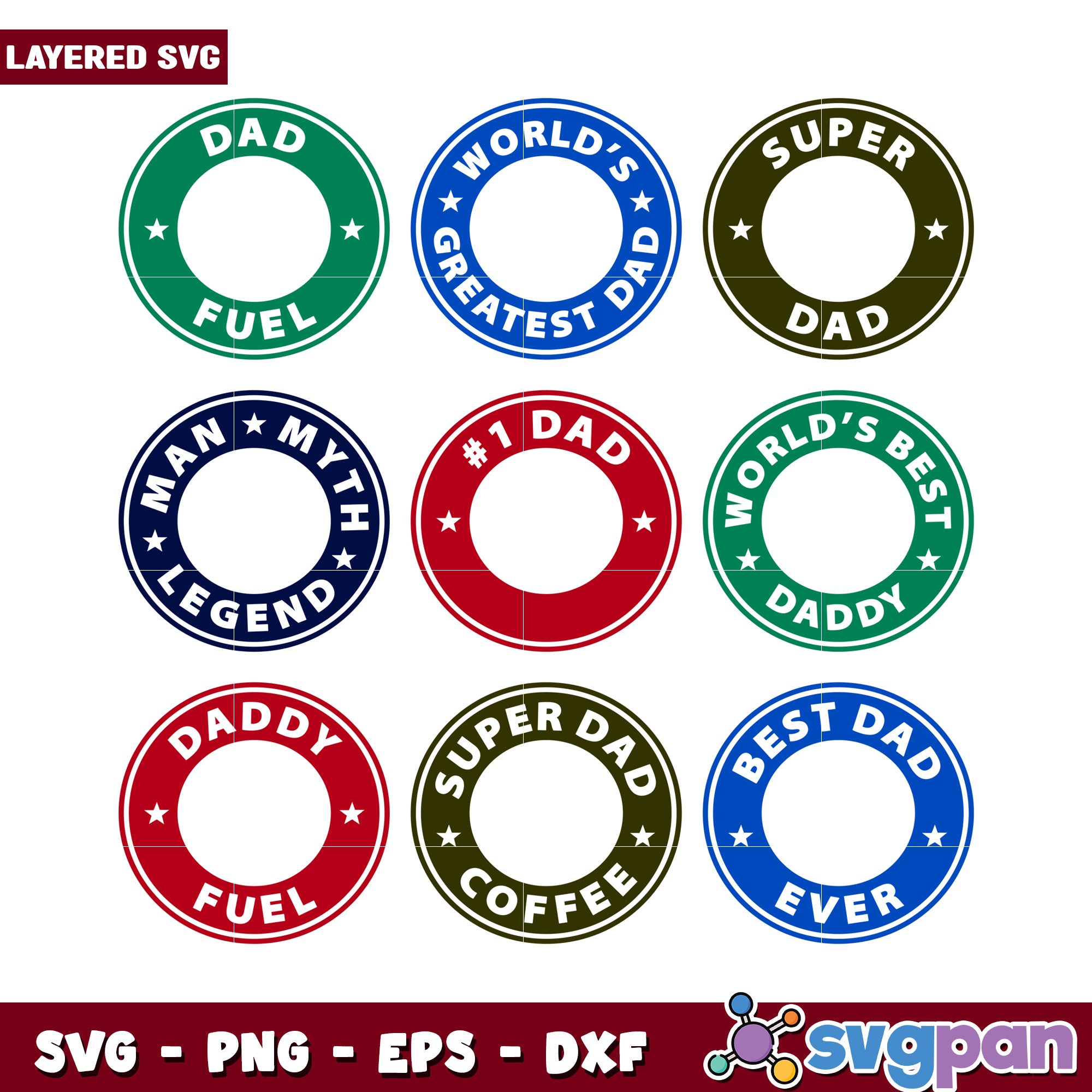 Dad themed SVG design pack, perfect for Father's Day gifts – svgpan