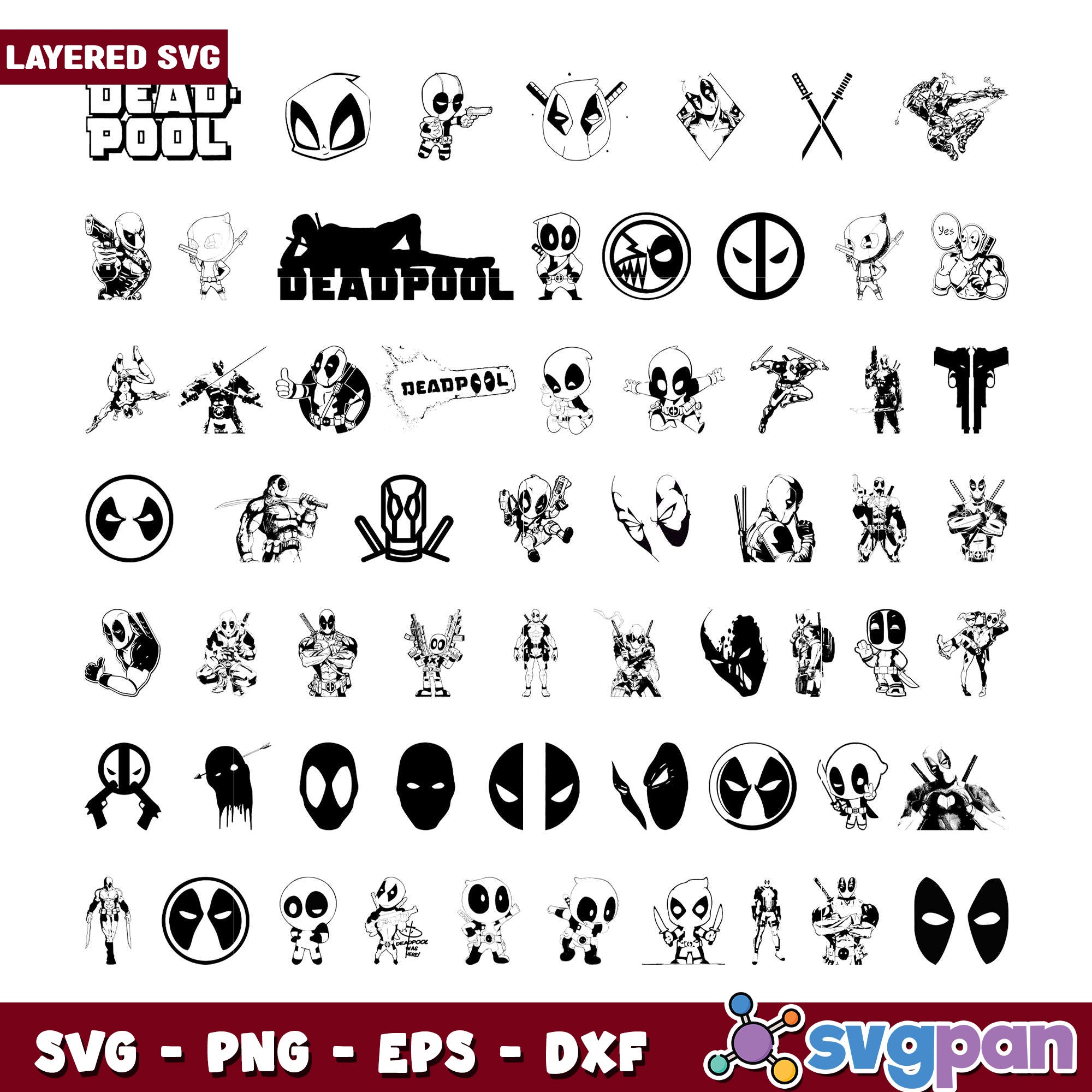 Deadpool SVG Bundle 40 Layered Designs – svgpan