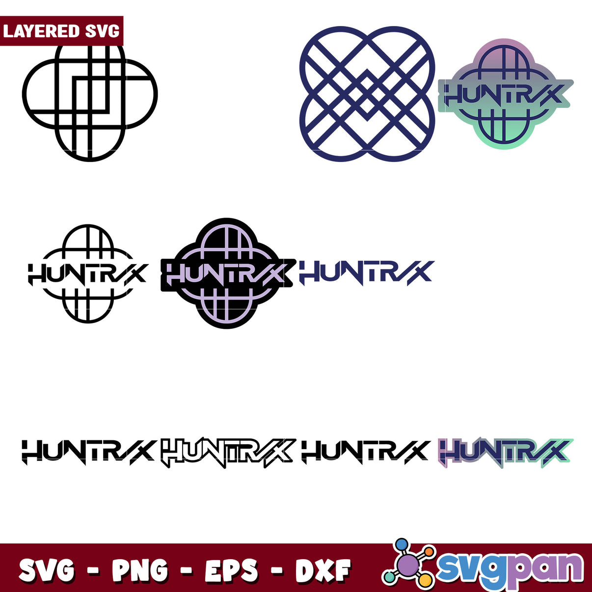Demon hunter logo svg bundle, huntrix logo svg, huntrix kpop svg – svgpan