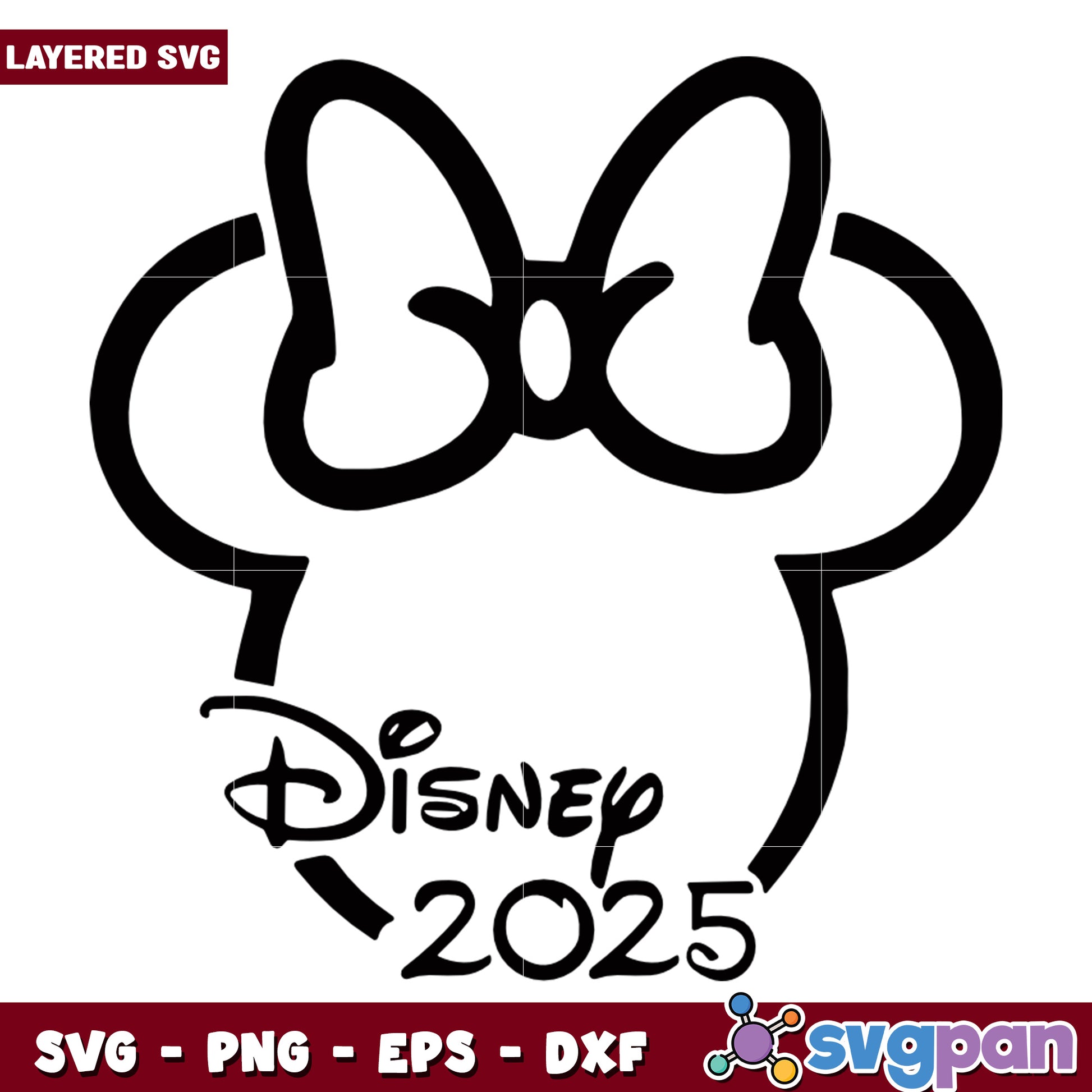 Disney 2025 SVG Design with Bow for Crafts and Projects – svgpan