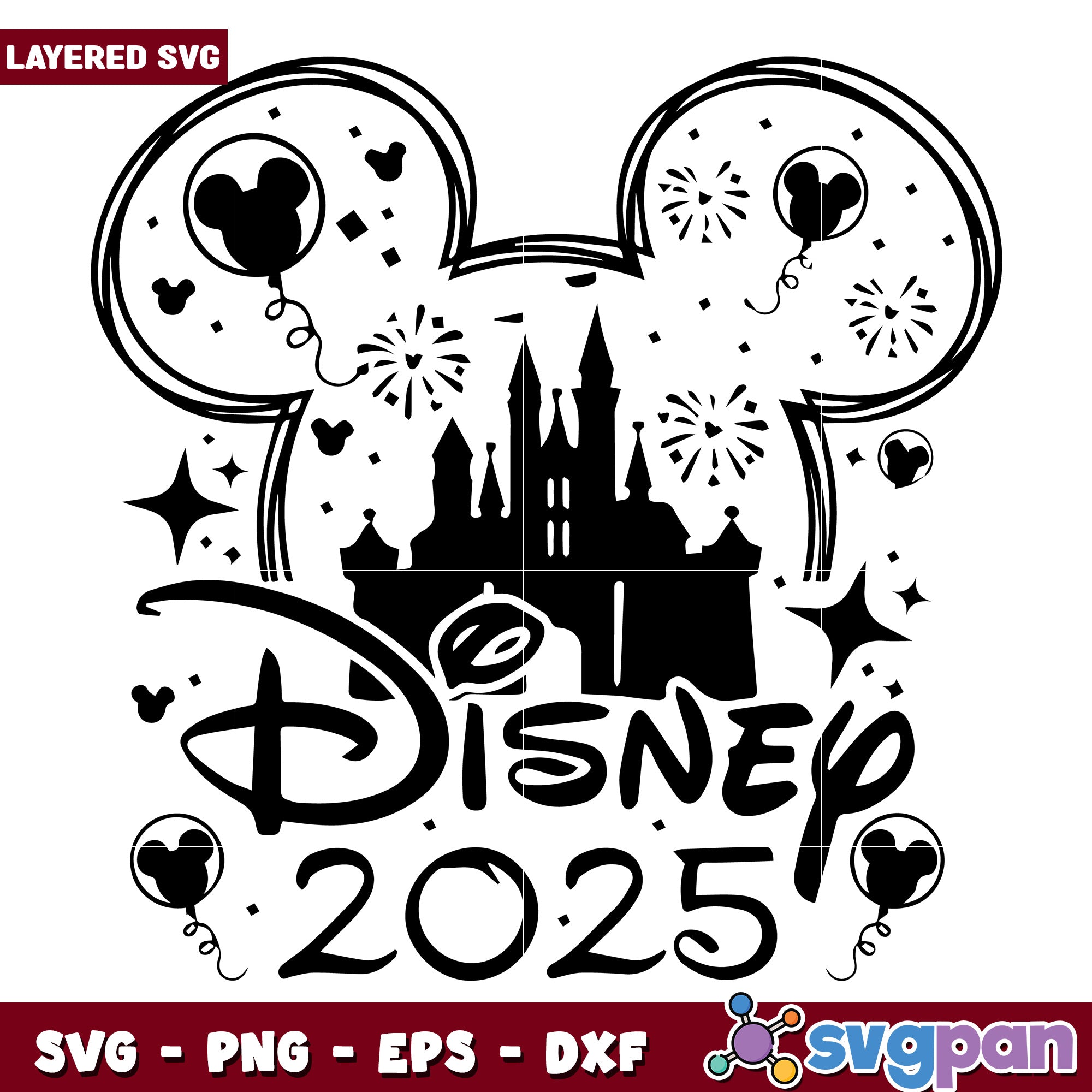 Disney 2025 design svg, disney characters svg, disneyland svg – svgpan