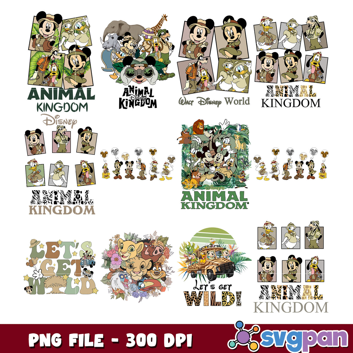 Disney Animal Kingdom Bundle PNG Graphics Pack – svgpan