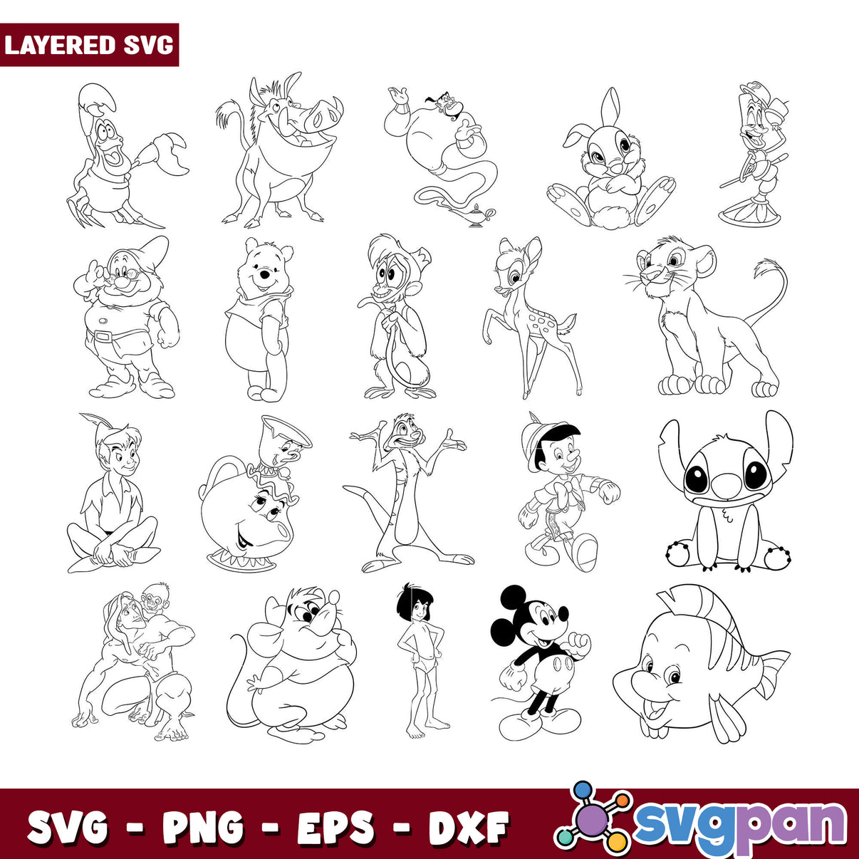 Disney Cartoon SVG Bundle – svgpan