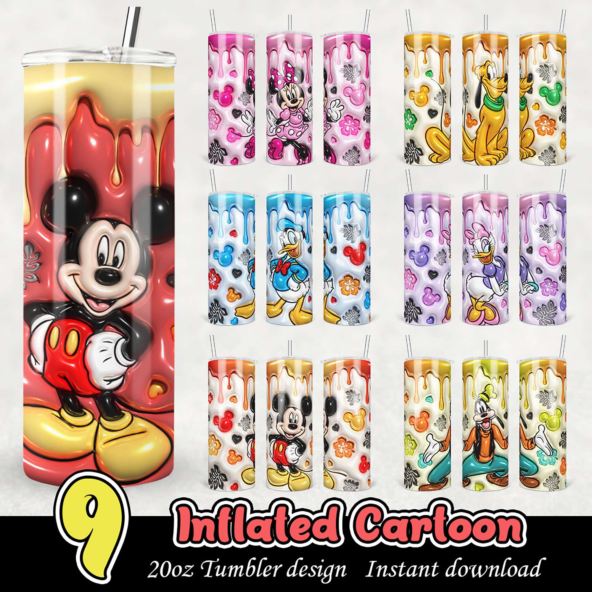 Disney Cartoon Tumbler PNG Bundle – svgpan
