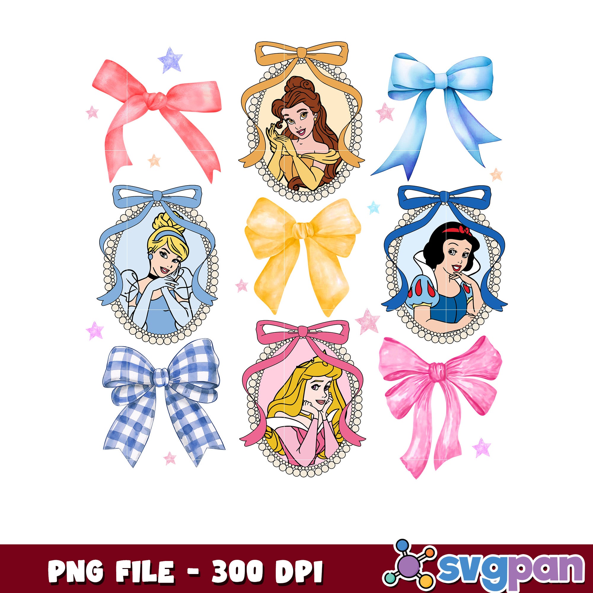 Disney Princess Bow PNG Set – svgpan