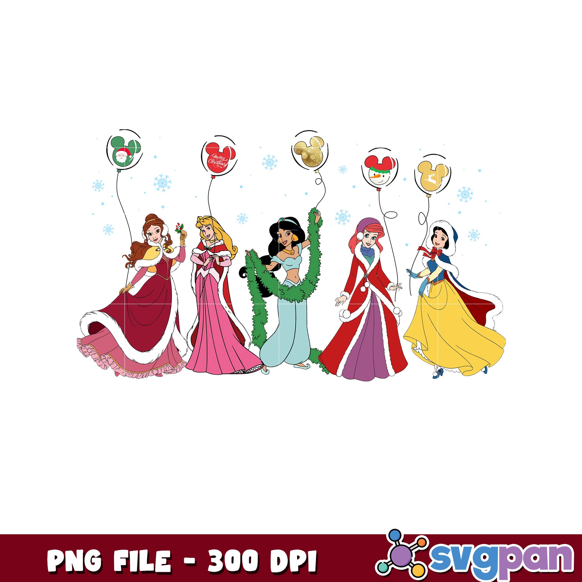 Disney Princesses Christmas PNG – svgpan