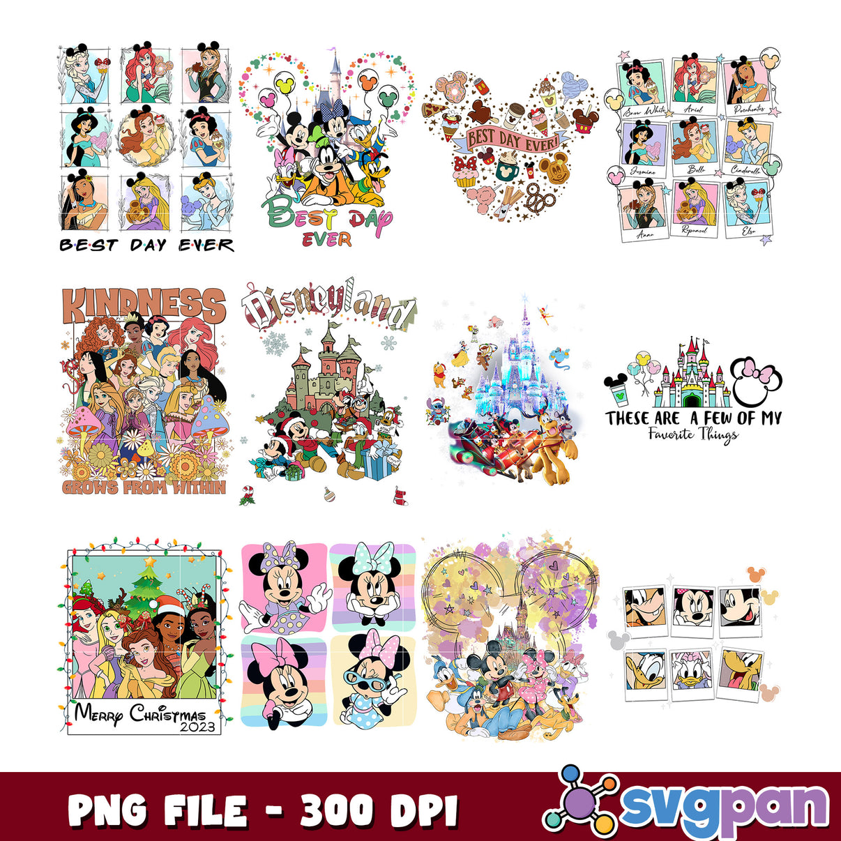 Disney Princesses Mickey Mouse Bundle PNG – svgpan