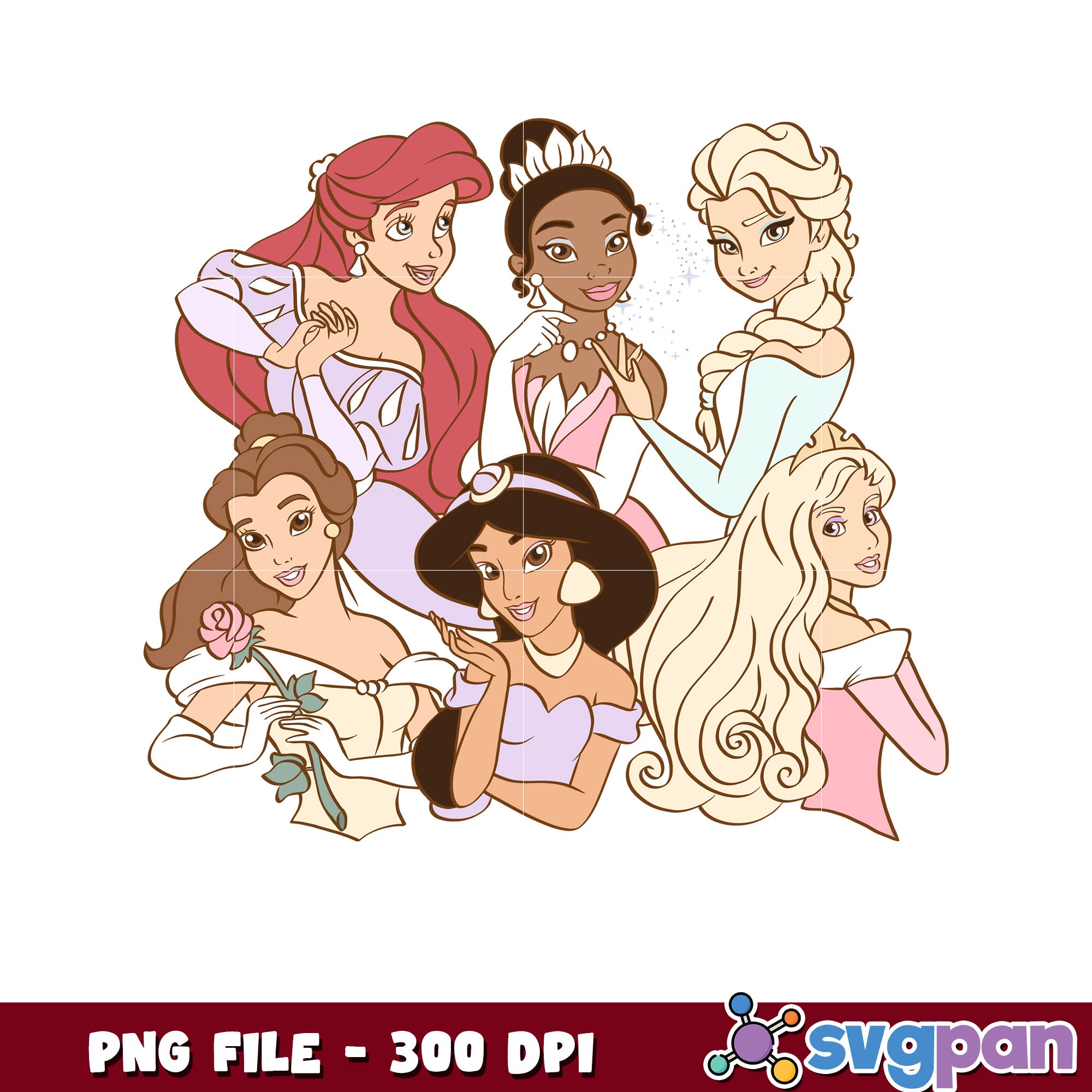 Disney Princesses PNG Cartoon Illustration – svgpan