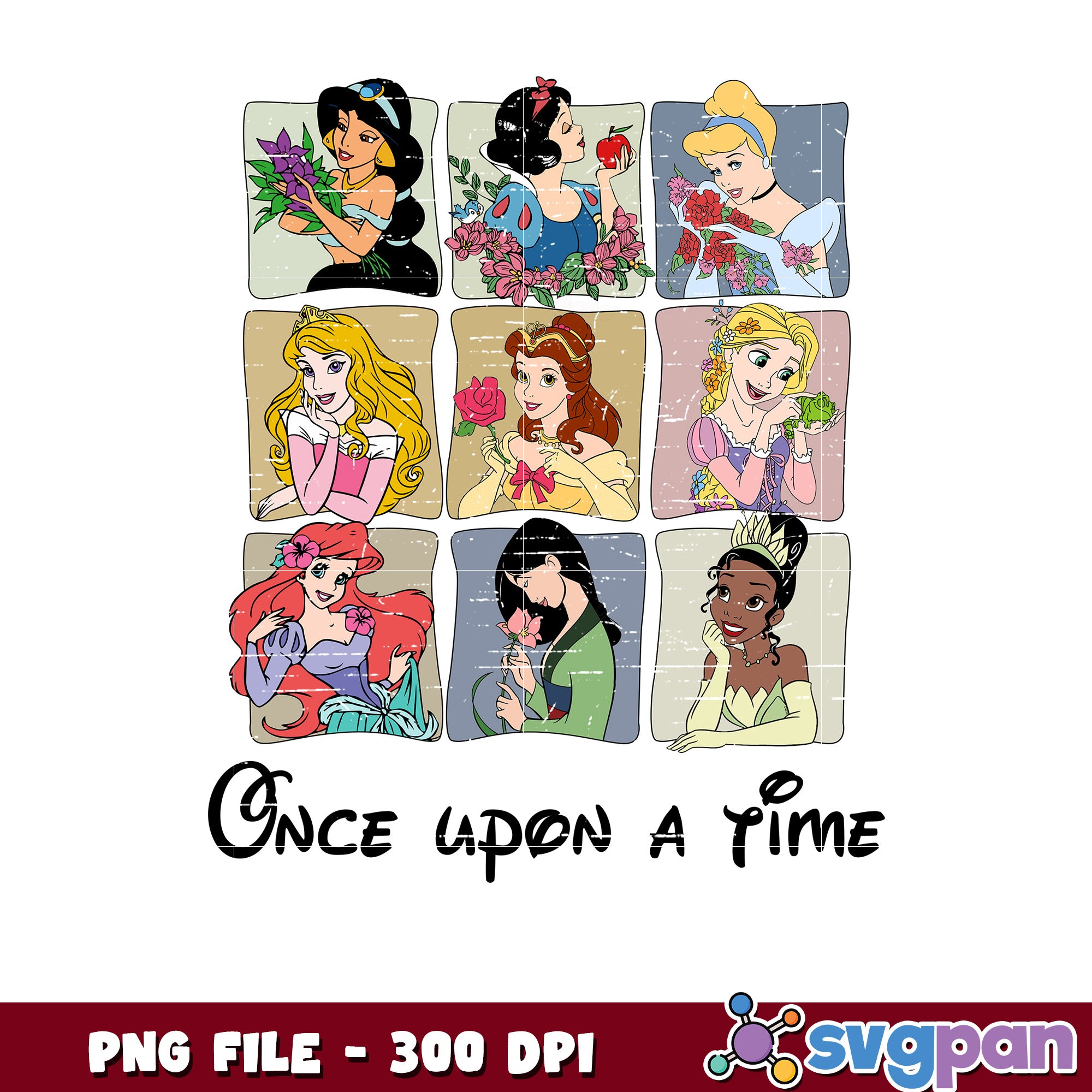 Disney Princesses PNG Vintage Design – svgpan