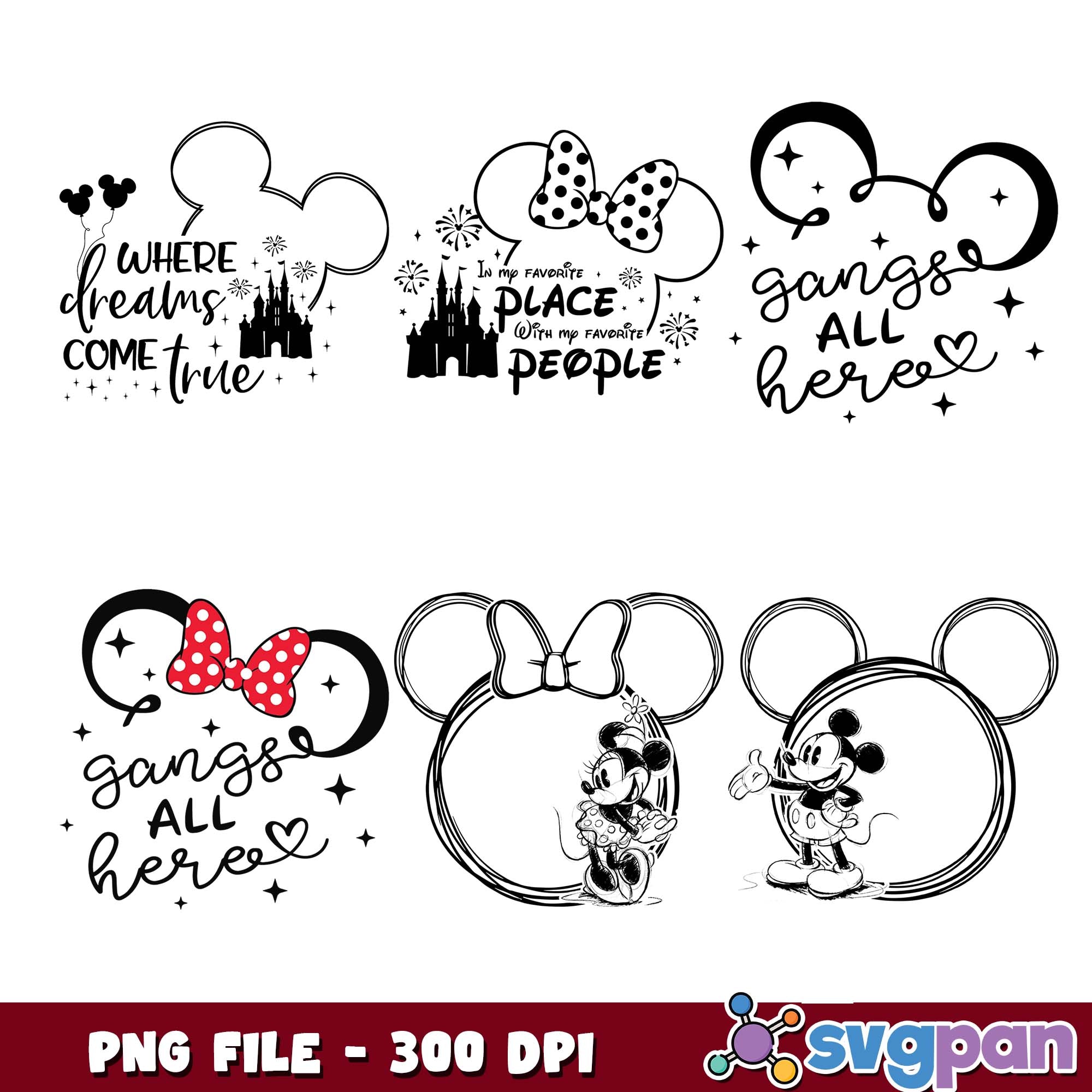Disney gangs all here png bundle, mickey mouse png, disney land png ...