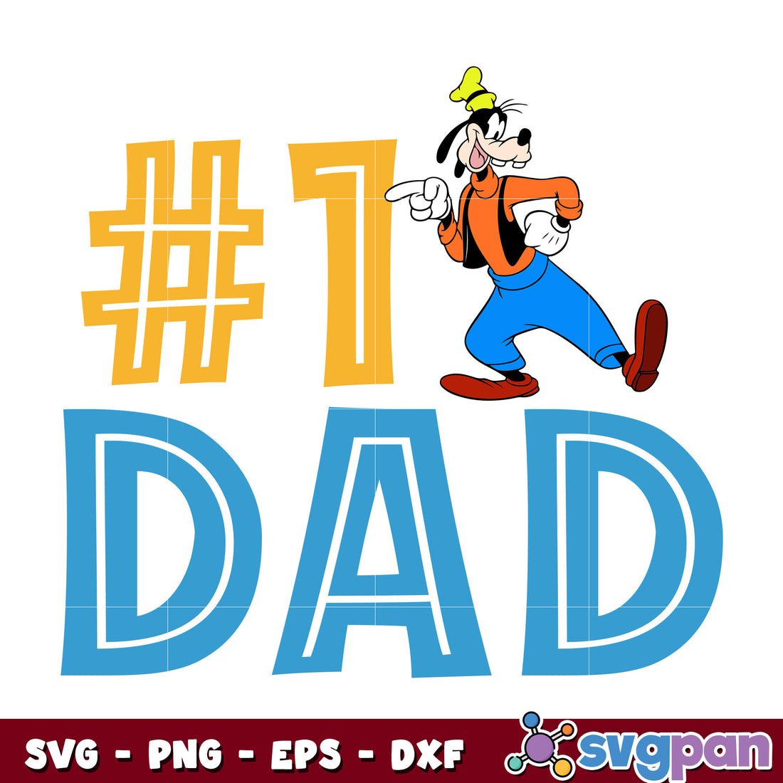 Disney goofy dad number 1 svg, goofy in disney svg, disneys goofy svg ...