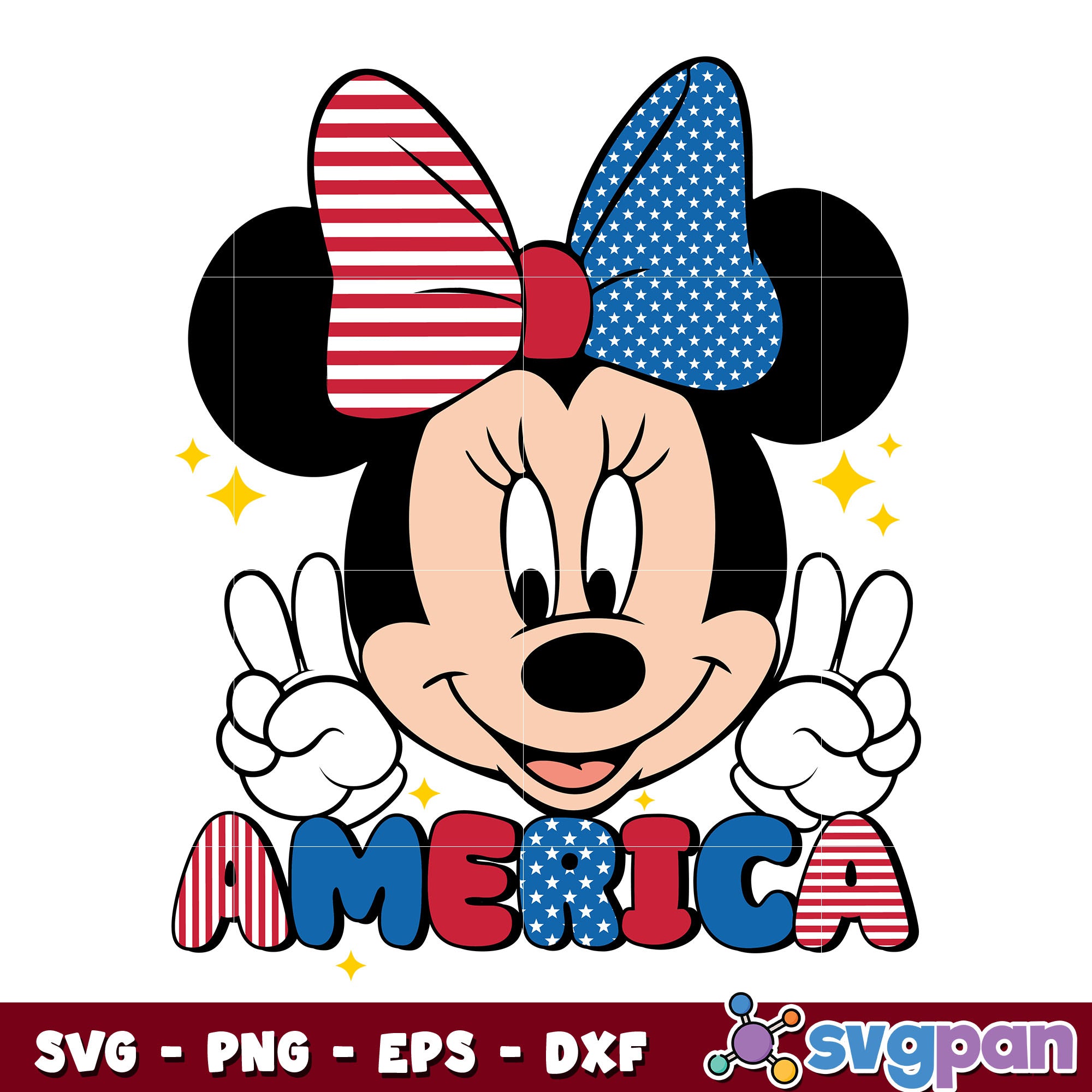 Disney minnie mouse 4th america svg, minnie mouse head svg – svgpan