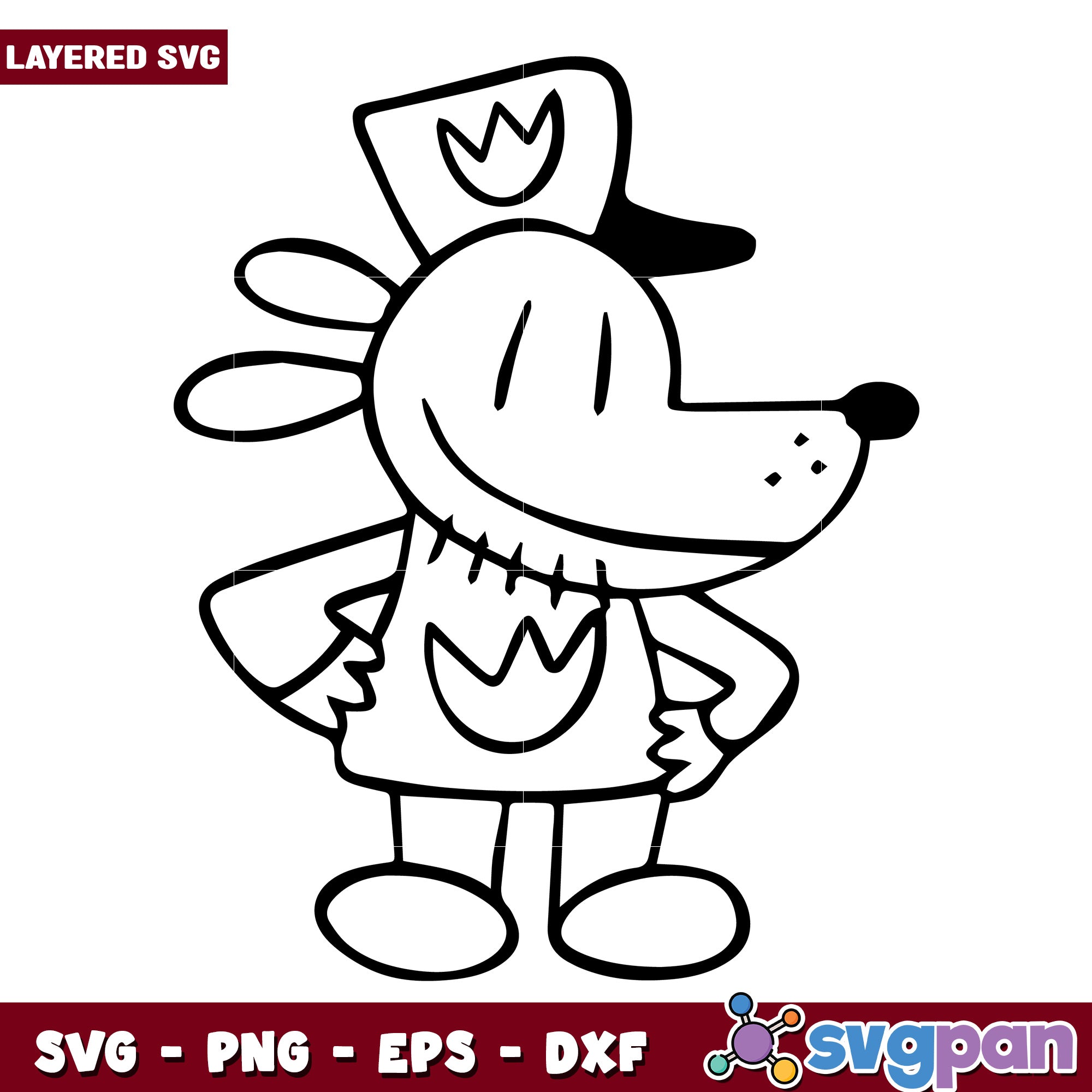 Dog man outline cartoon svg, dog man characters svg, dog man 2025 svg ...