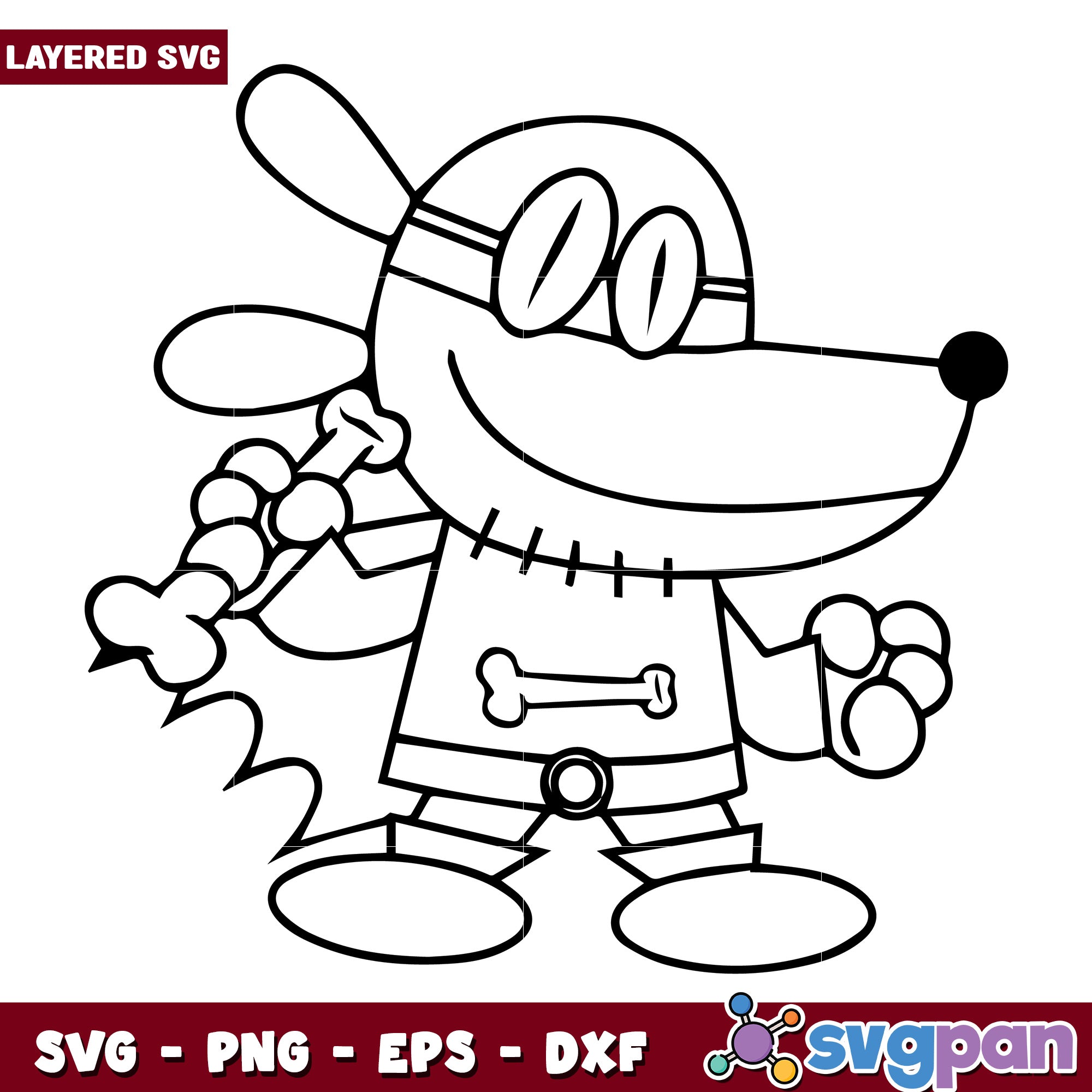 Dog man outline cartoon svg design, dog man characters svg, dog man 20 ...