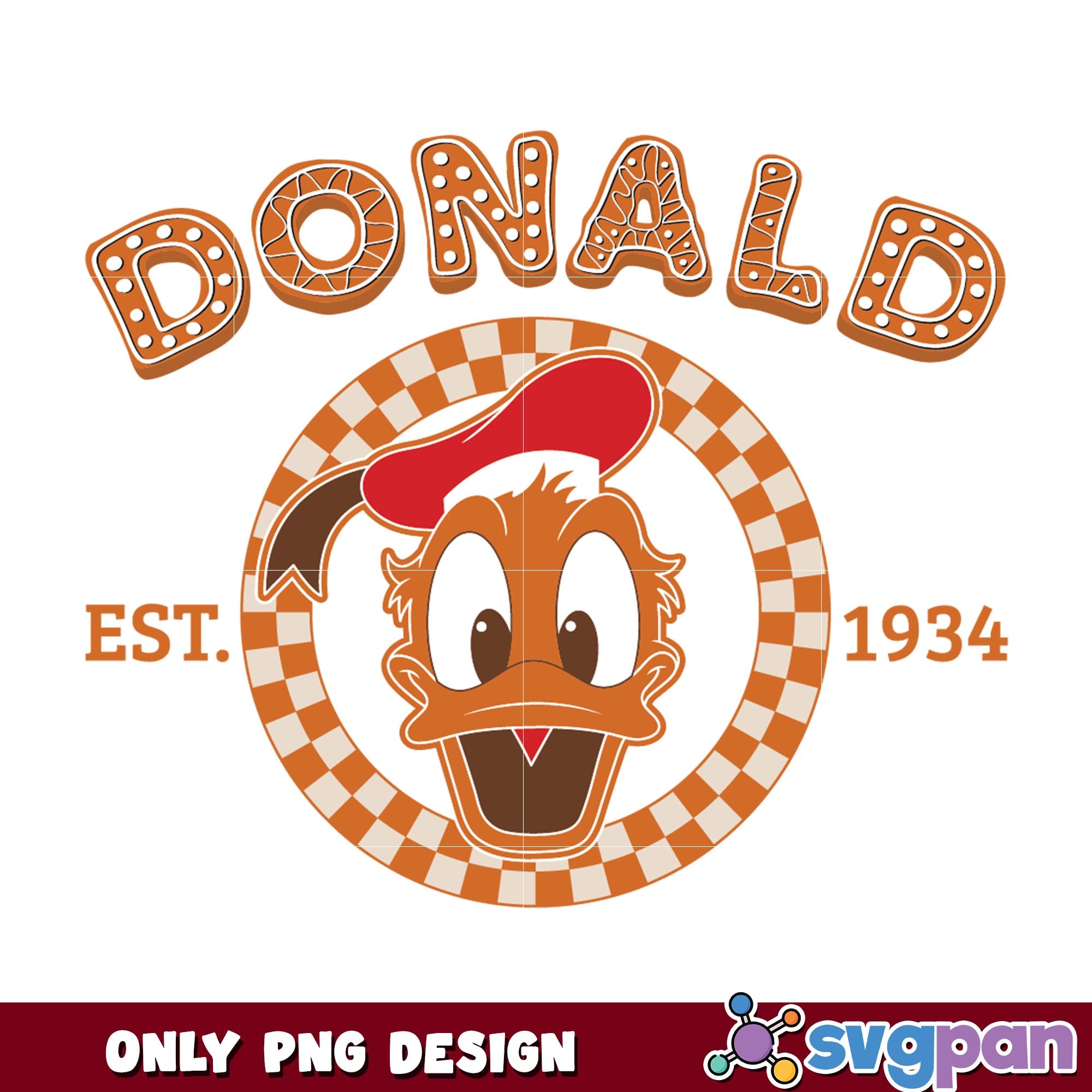 Donald head est 1934 christmas png, donald gingerbread png – svgpan