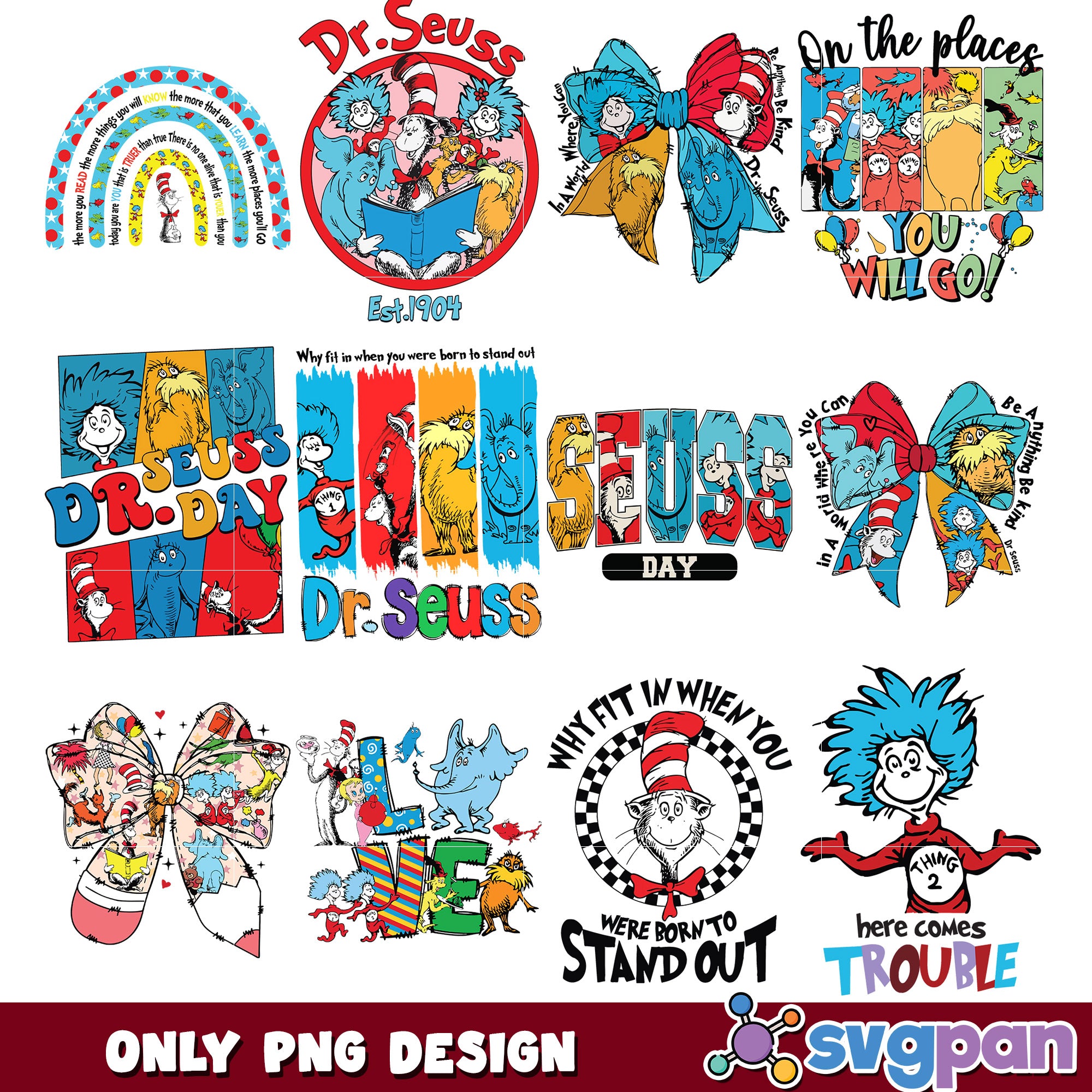 Dr Seuss PNG Bundle Fun Designs for Creative Projects – svgpan
