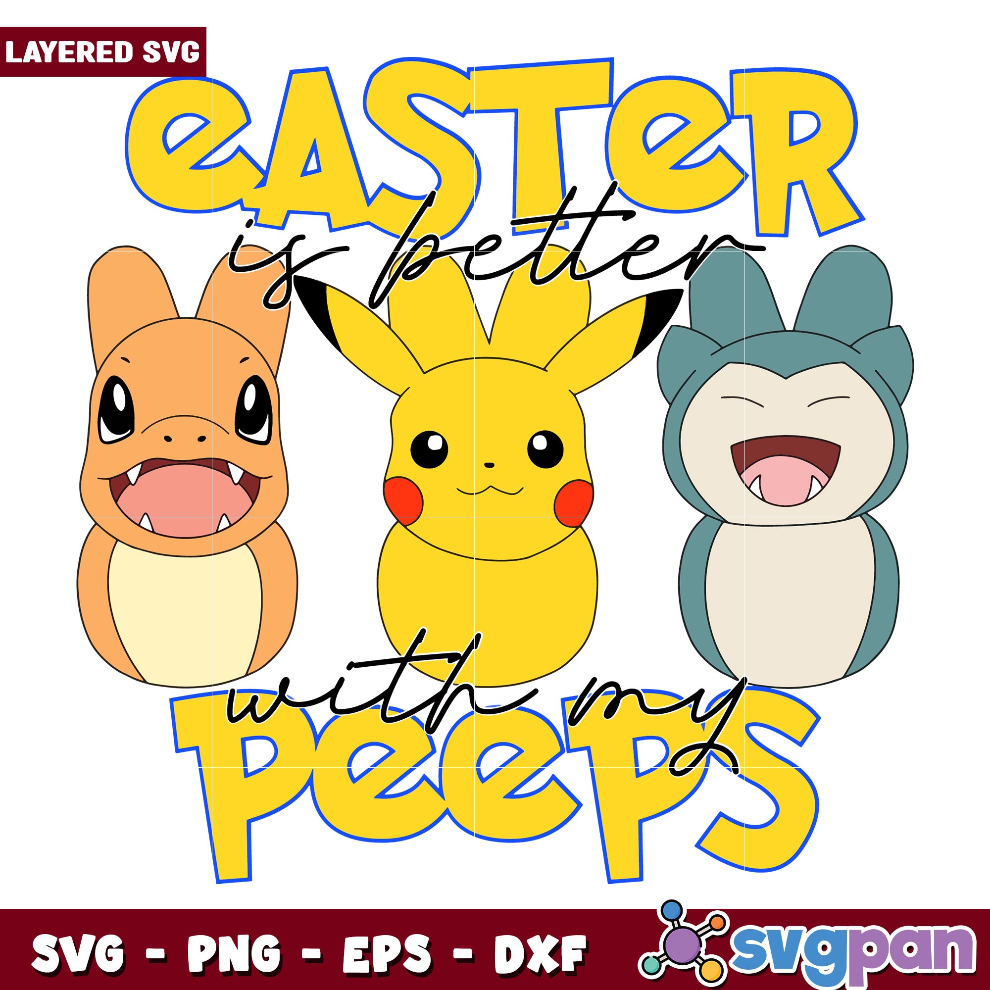 Easter Celebrations with Pikachu and Friends SVG Design – svgpan