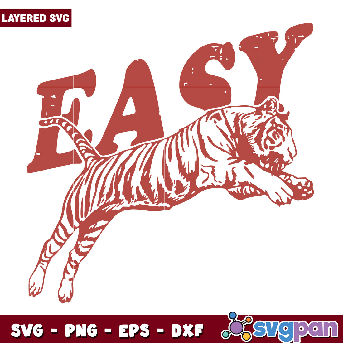 Easy red tiger design svg, tiger easter eggs svg, easter 2025 svg – svgpan