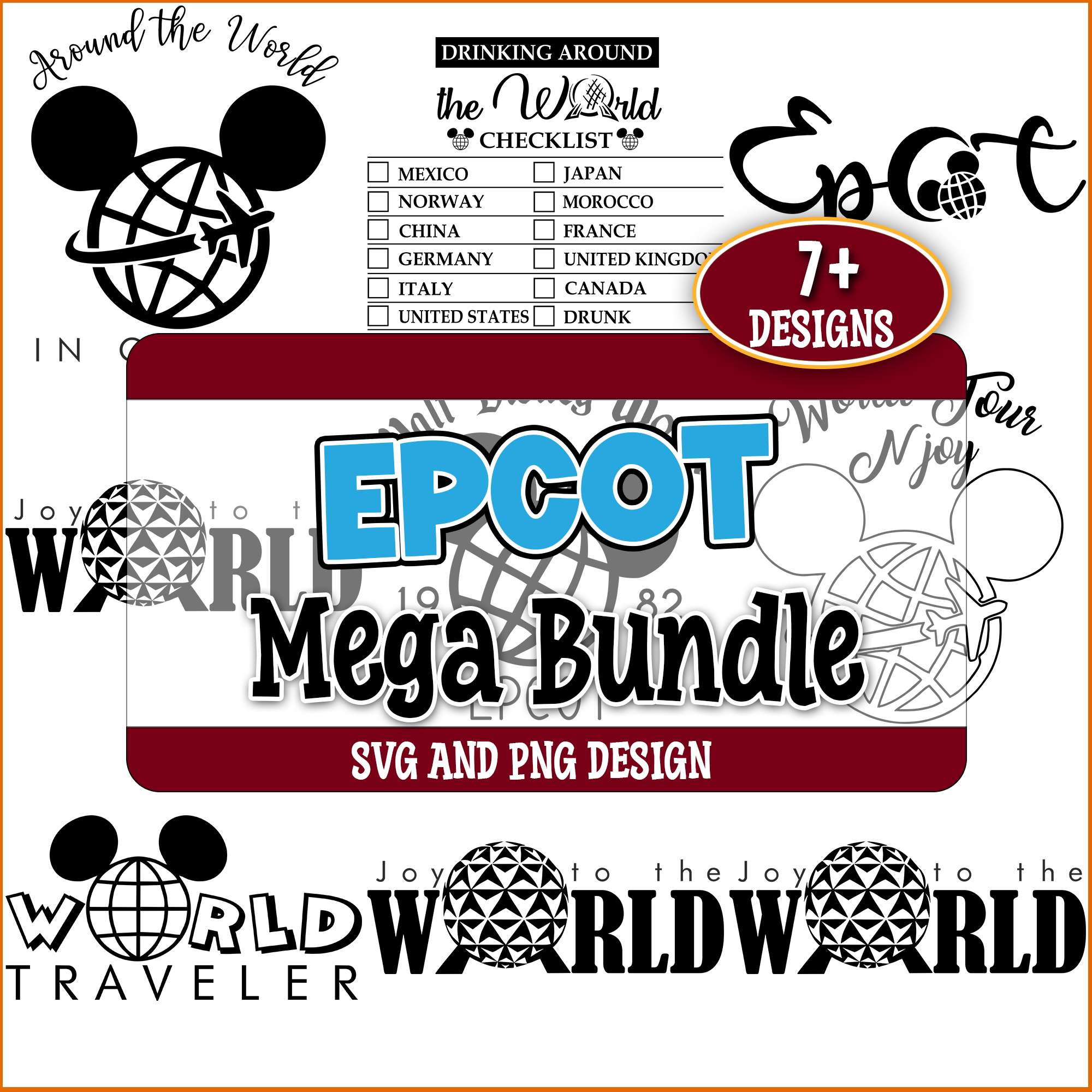 Epcot disney svg bundle, disney cruise svg, disney world tickets svg ...