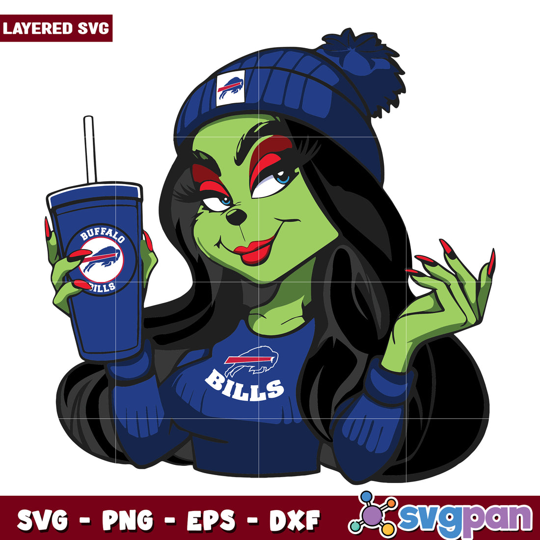 Female Grinch Buffalo Bills Football Team svg, christmas music svg, di ...