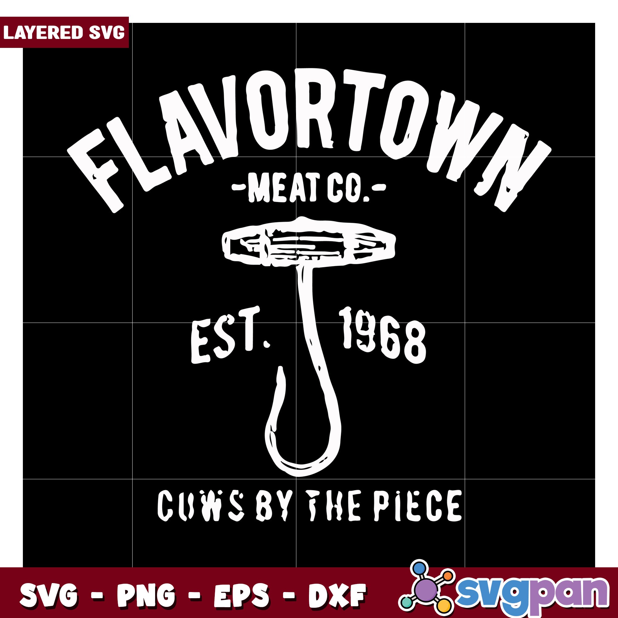 Flavortown Meat Co logo SVG design for crafting projects, perfect for ...