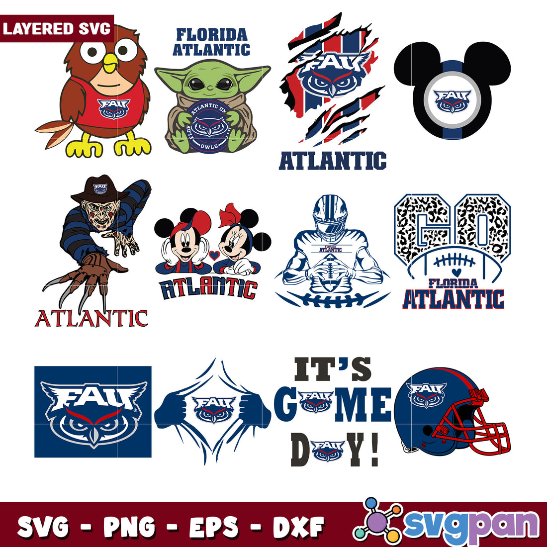 Florida Atlantic Owls SVG Bundle – svgpan