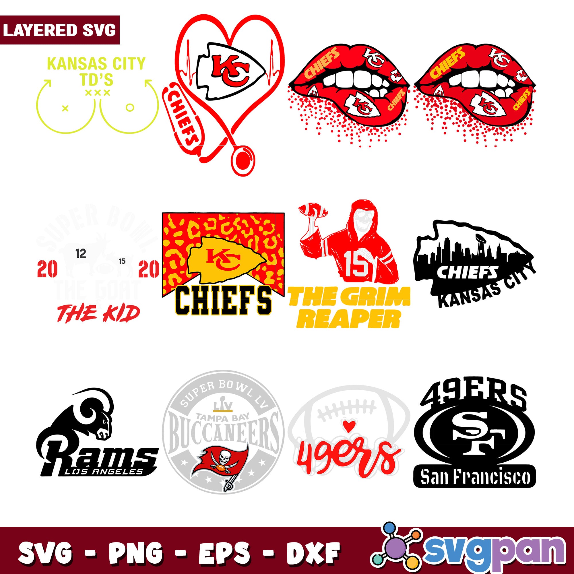 Football Team SVG Bundle for Creative Projects – svgpan