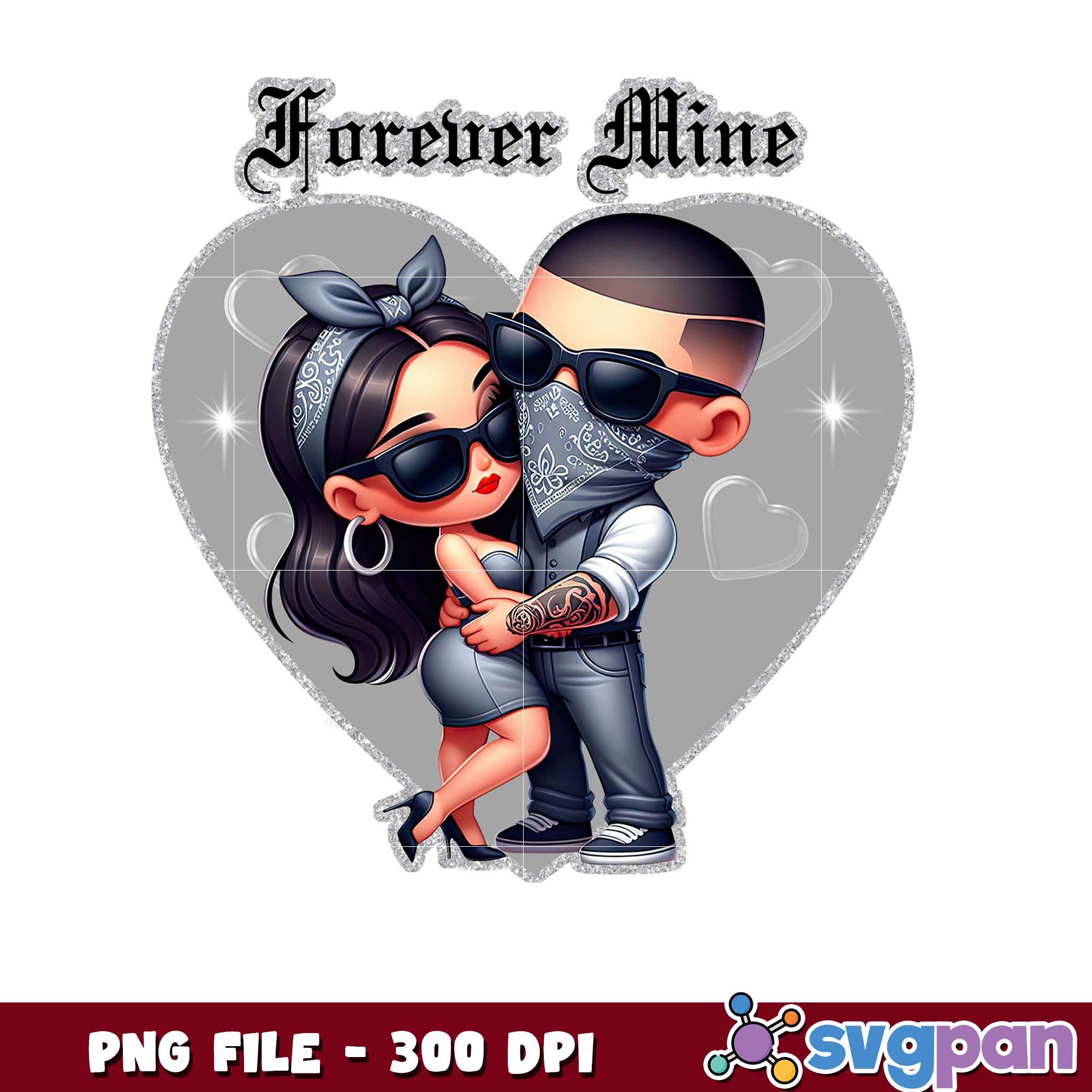Forever Mine couple illustration, perfect for romantic gifts – svgpan