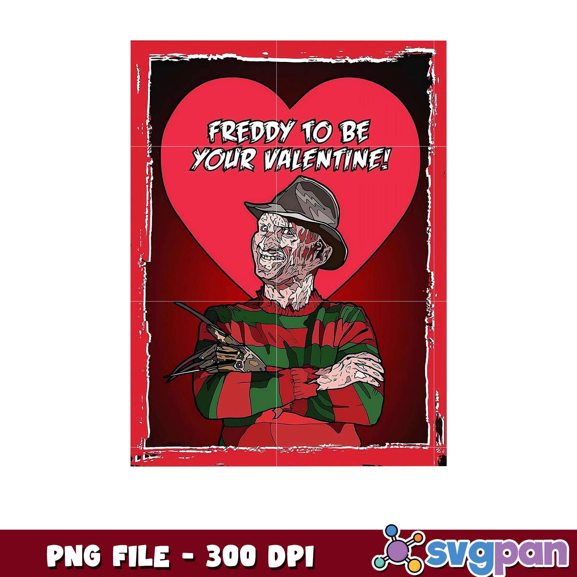 Freddy Valentine PNG design for horror fans, perfect gift idea – svgpan