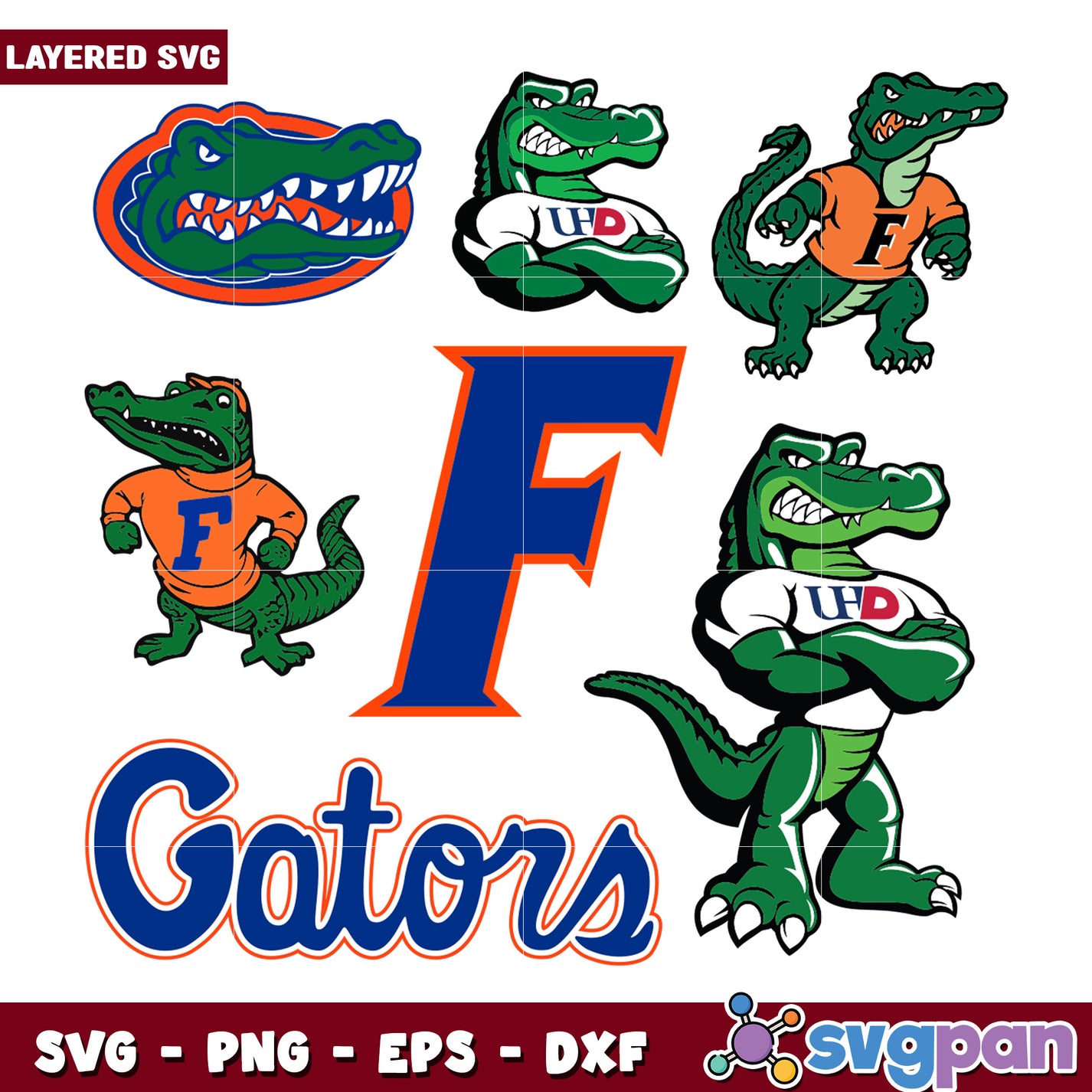 Gator SVG Bundle Layered Designs – svgpan
