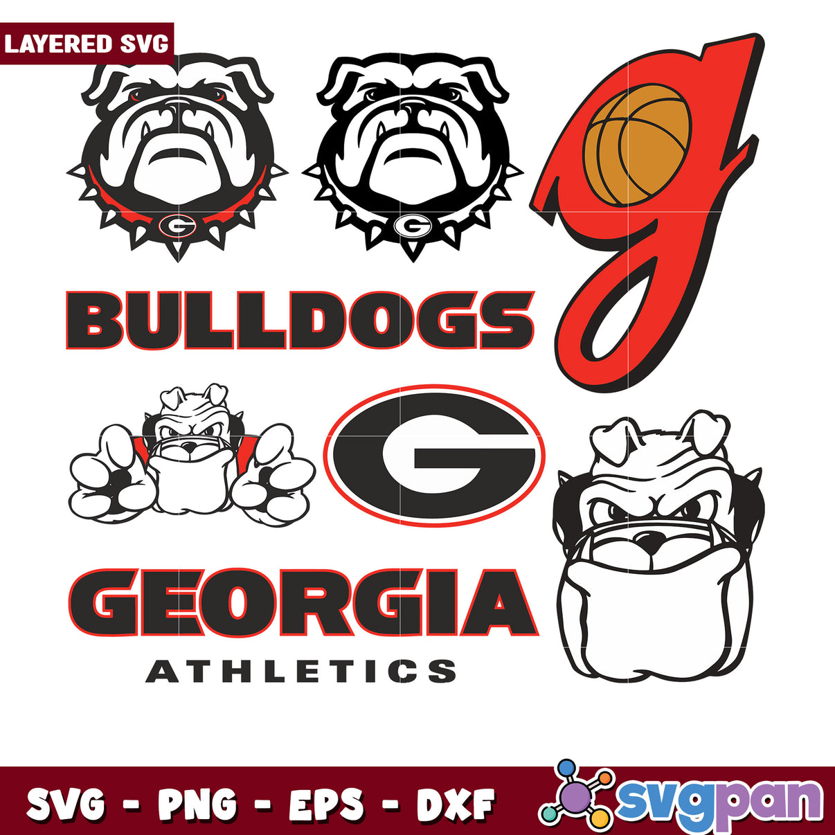 Georgia Bulldogs Athletics SVG Bundle – svgpan