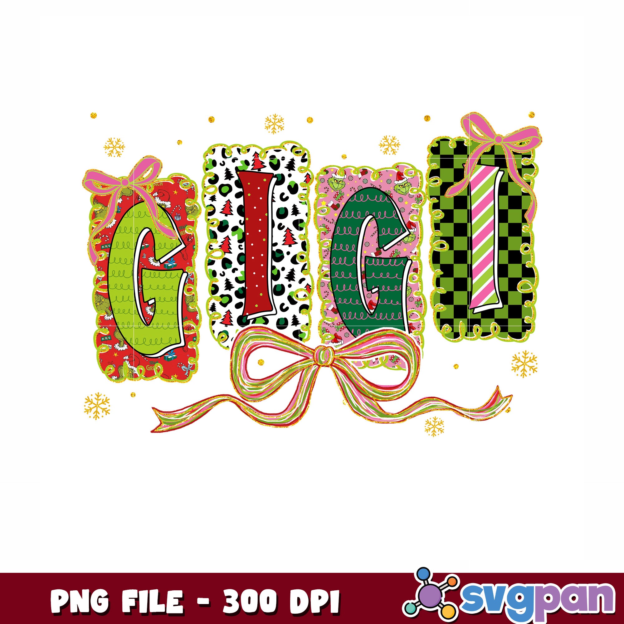 Gigi grinch bow png, merry christmnas png, christmas characters png ...
