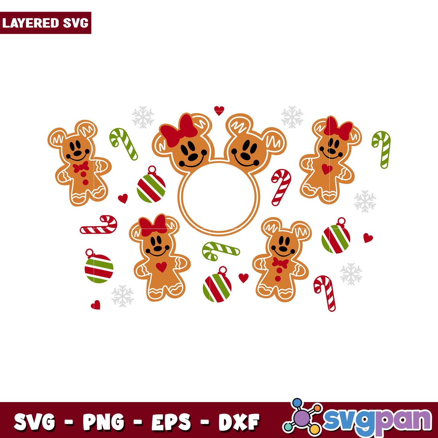 Gingerbread bear SVG bundle for festive crafting needs, cute holiday d ...