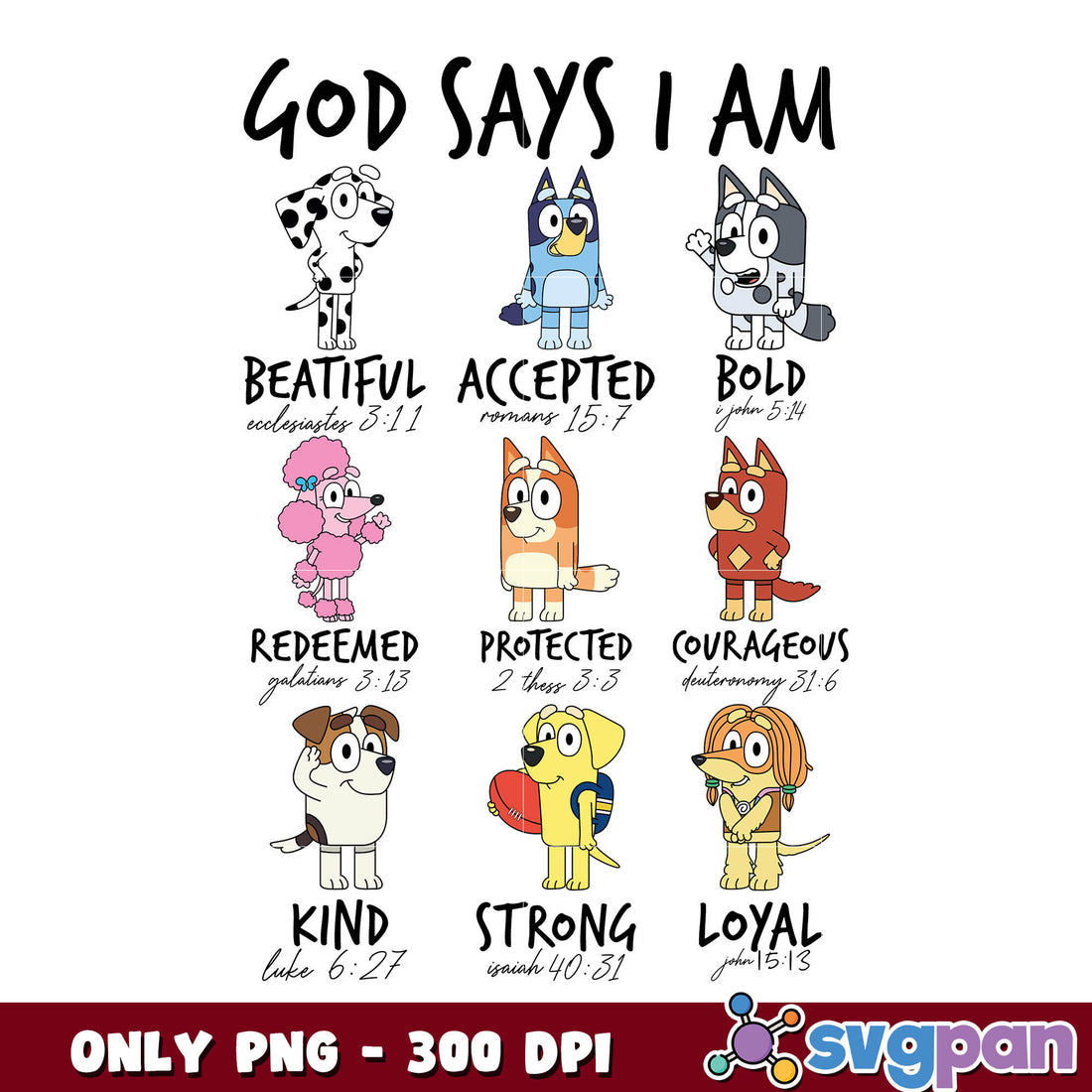 God say i am bluey dog png, Bluey png, Bluey characters png – svgpan