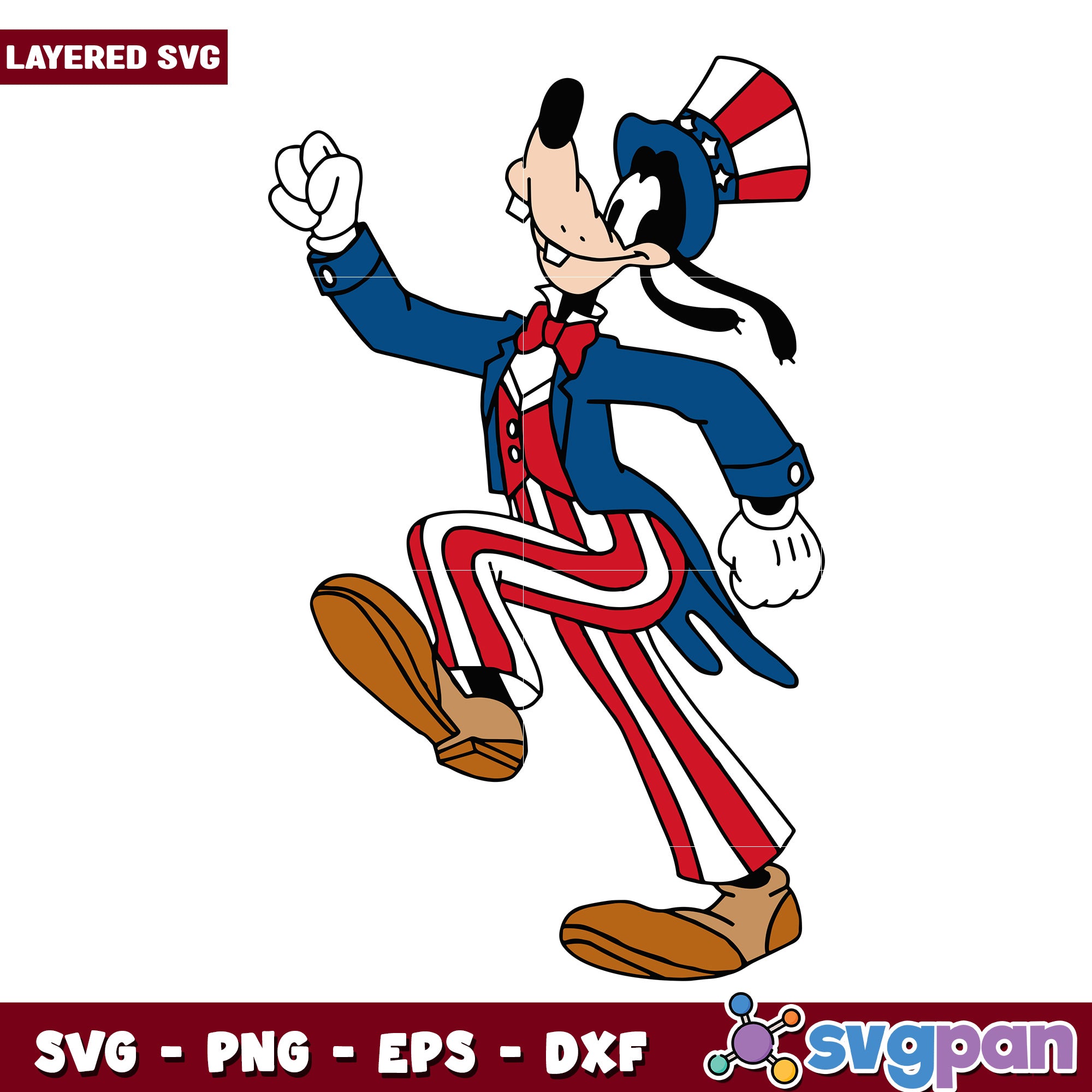 Goofy Patriotic SVG Clipart – svgpan
