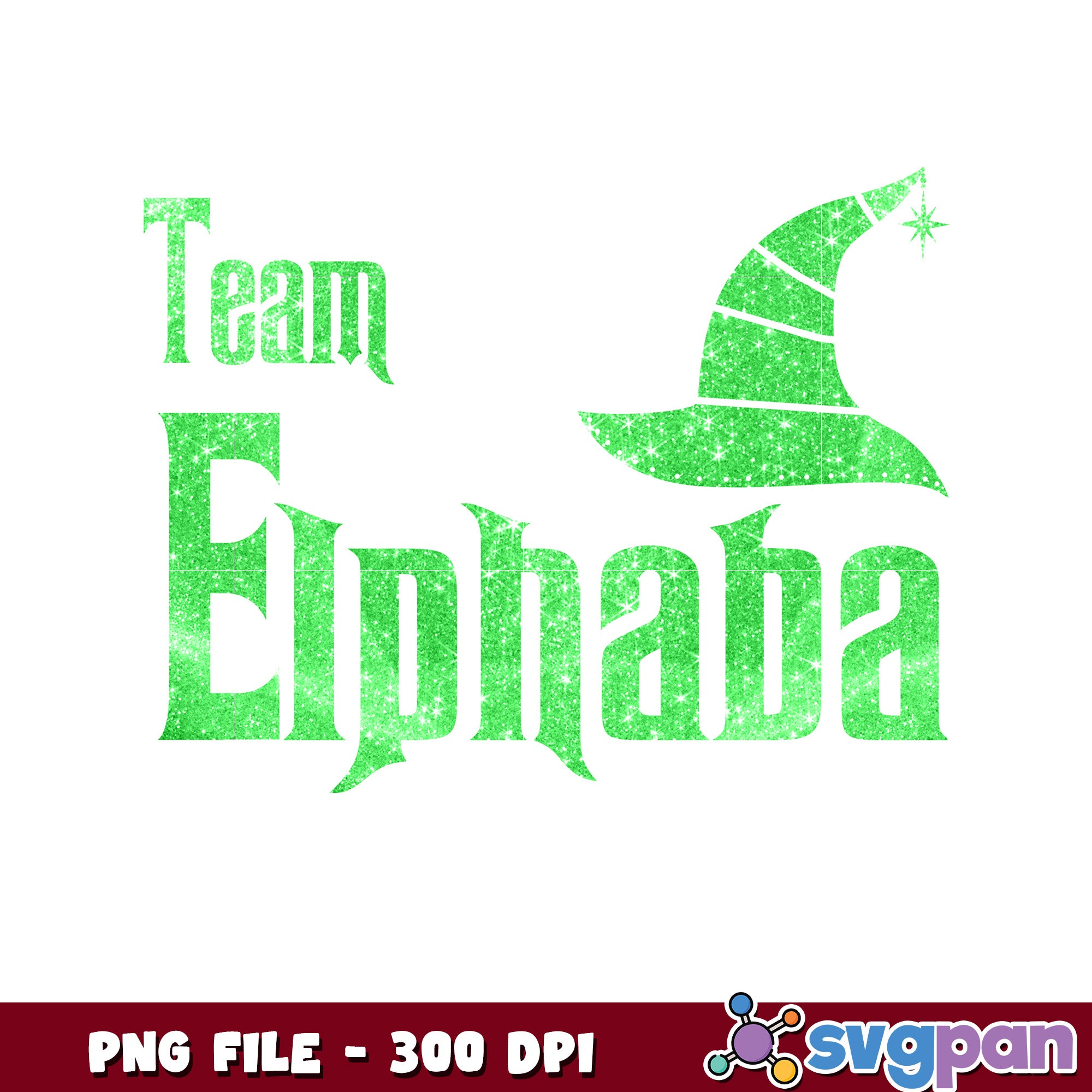 Green Glitter Team Elphaba PNG – svgpan