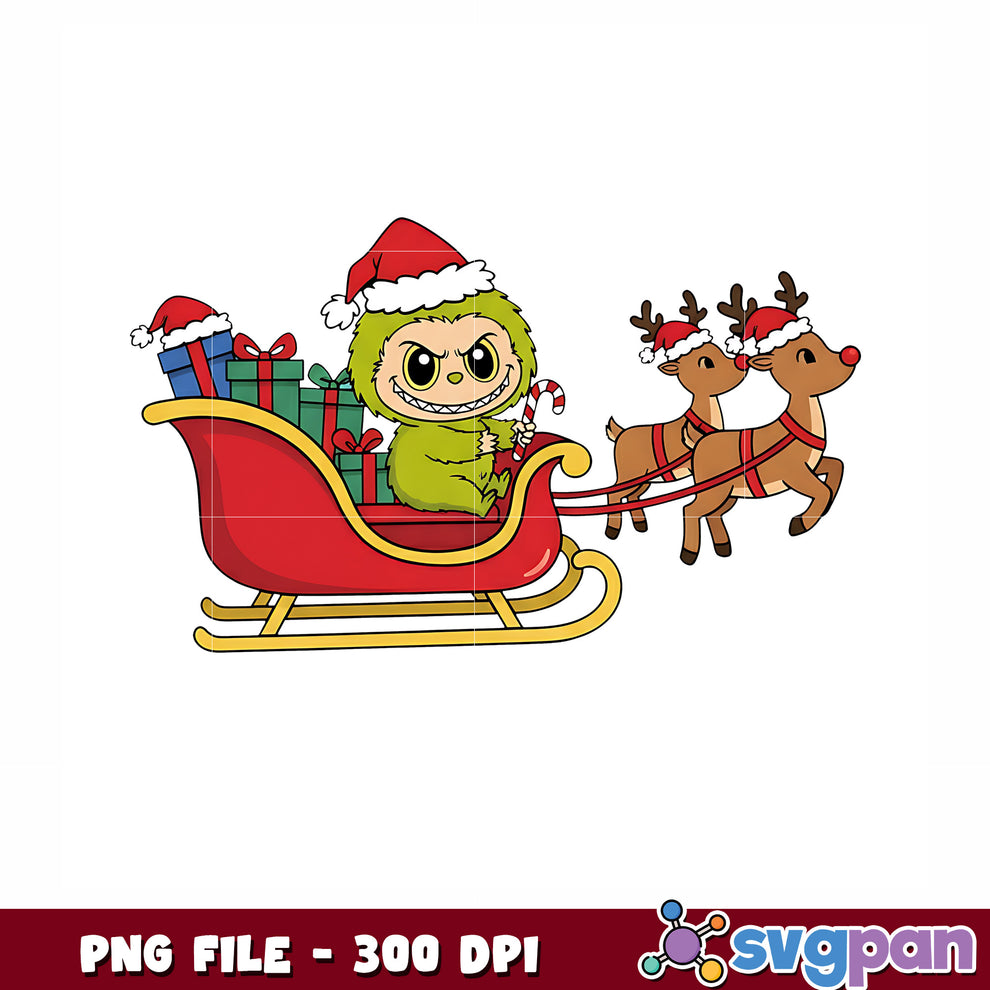 Green labubu grinch reindeer png, christmnas tree png, christmas seaso ...