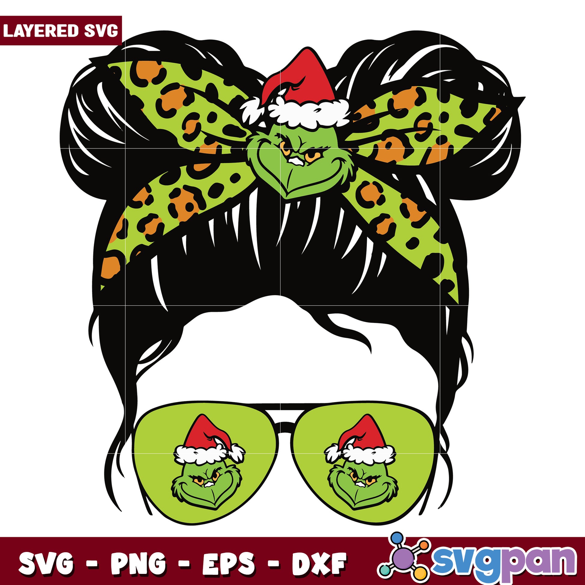 Grinch Glasses Christmas Leopard svg, christmas bell svg, grinch time ...