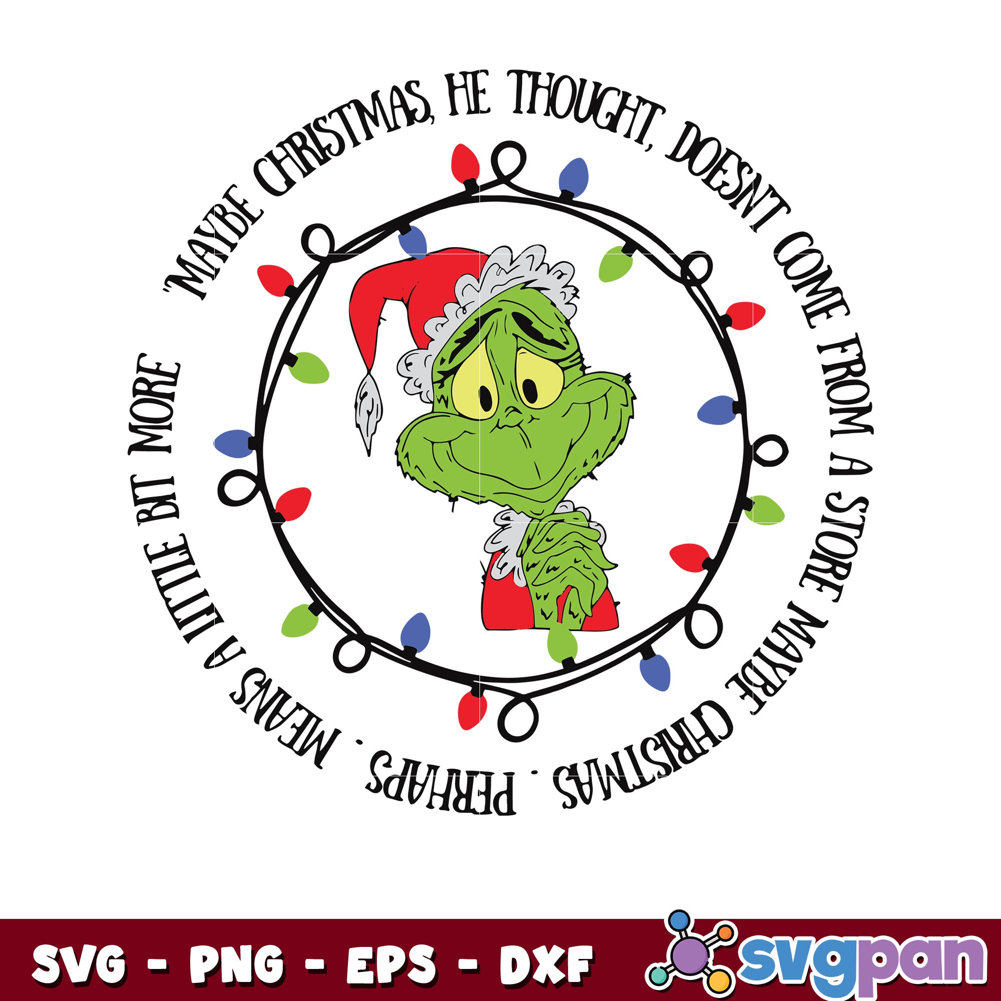 Grinchams maybe christmas he thought svg, grinch lights svg – svgpan