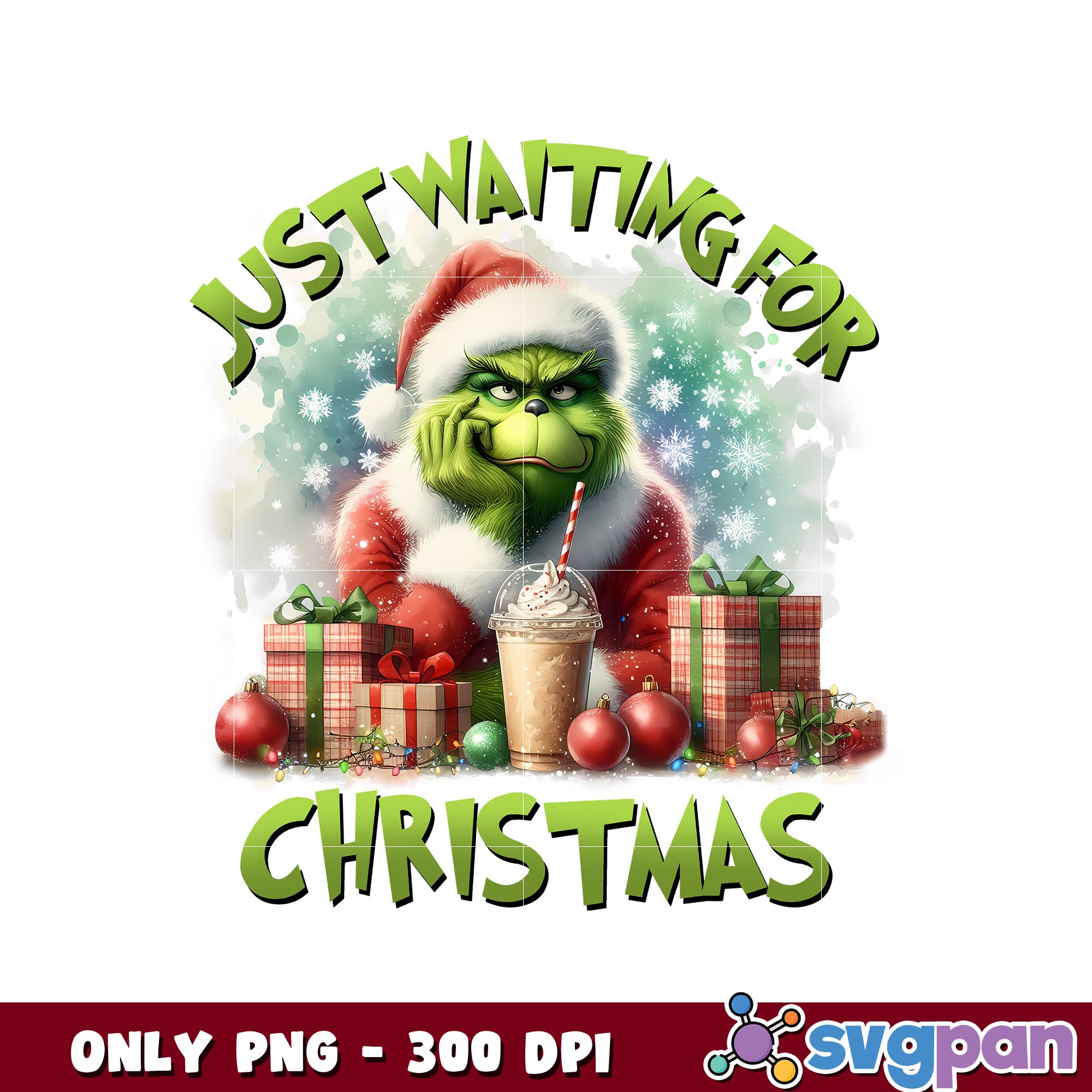 Grinch coffe just waiting for png, grinch christmas png – svgpan