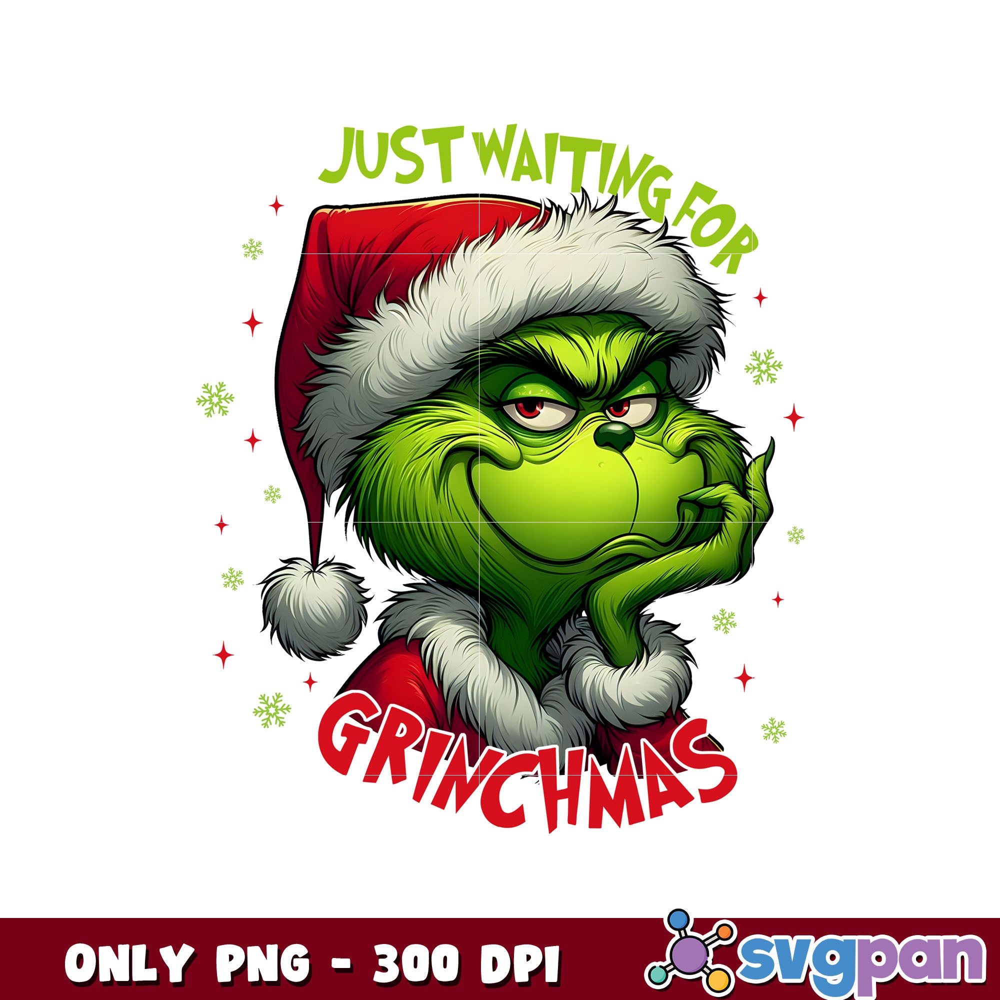 Grinch just waiting for chrismas png, grinch santa hat png – svgpan